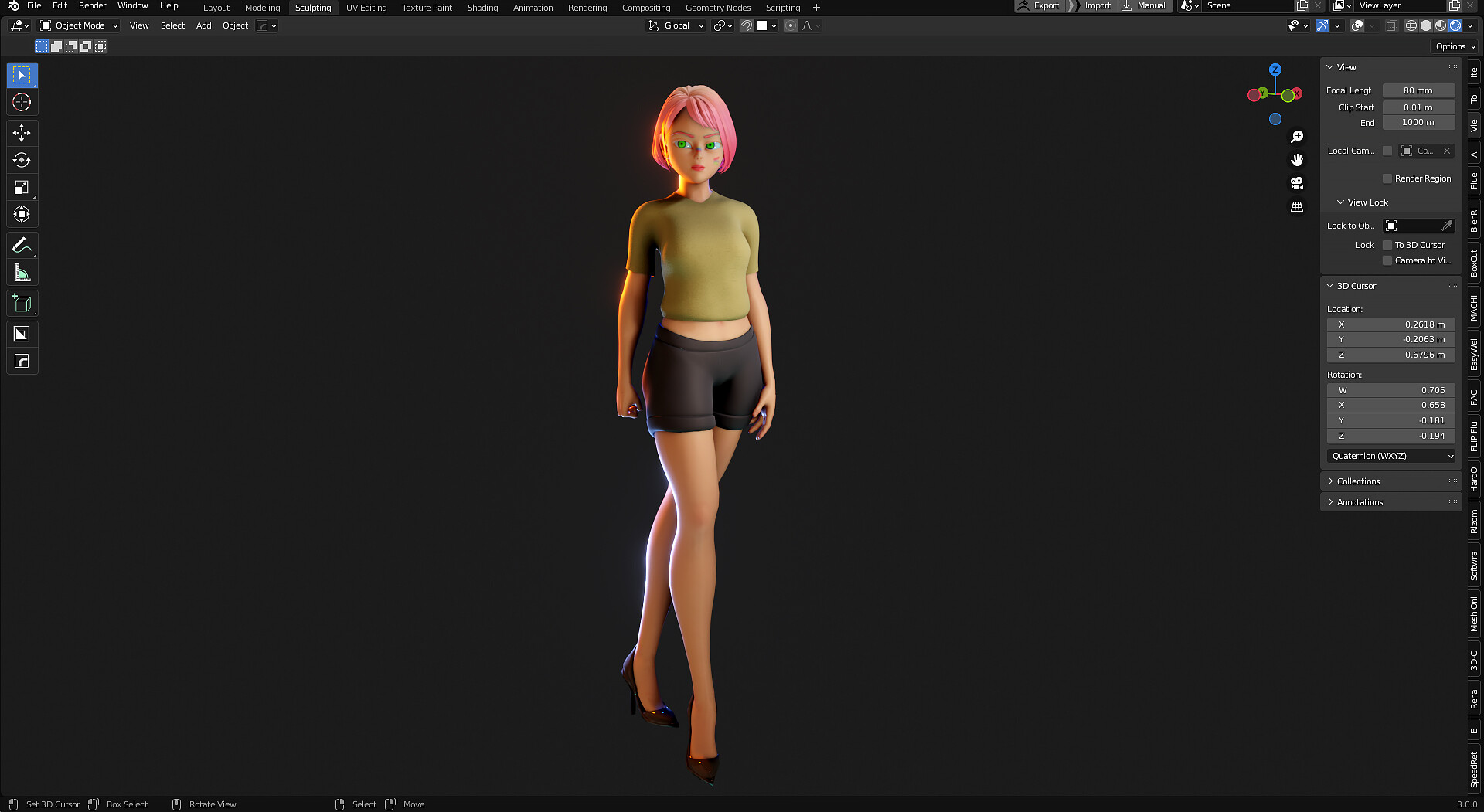 Phong Ly - Posing Character in Blender