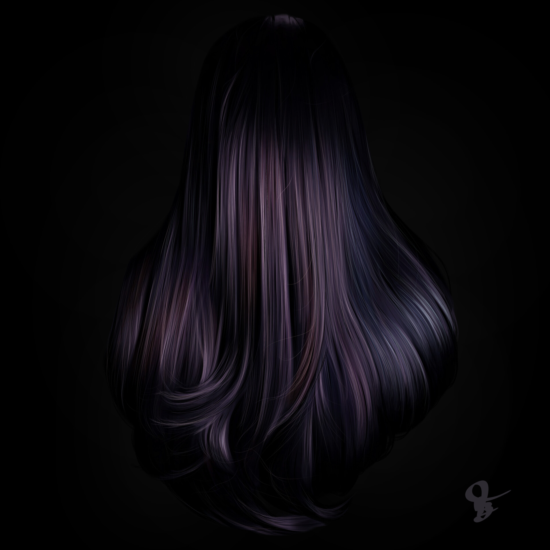 ArtStation - Hair digital painting
