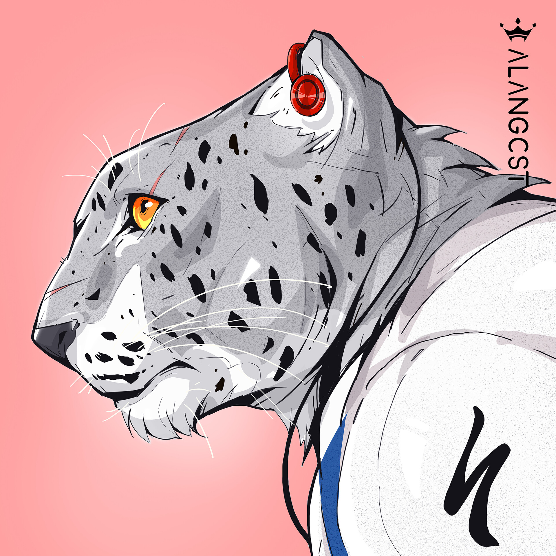how to draw furry snow leopard