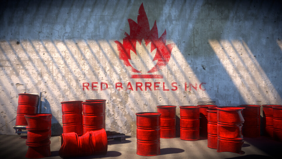 ArtStation - Red barrels according to a tutorial.