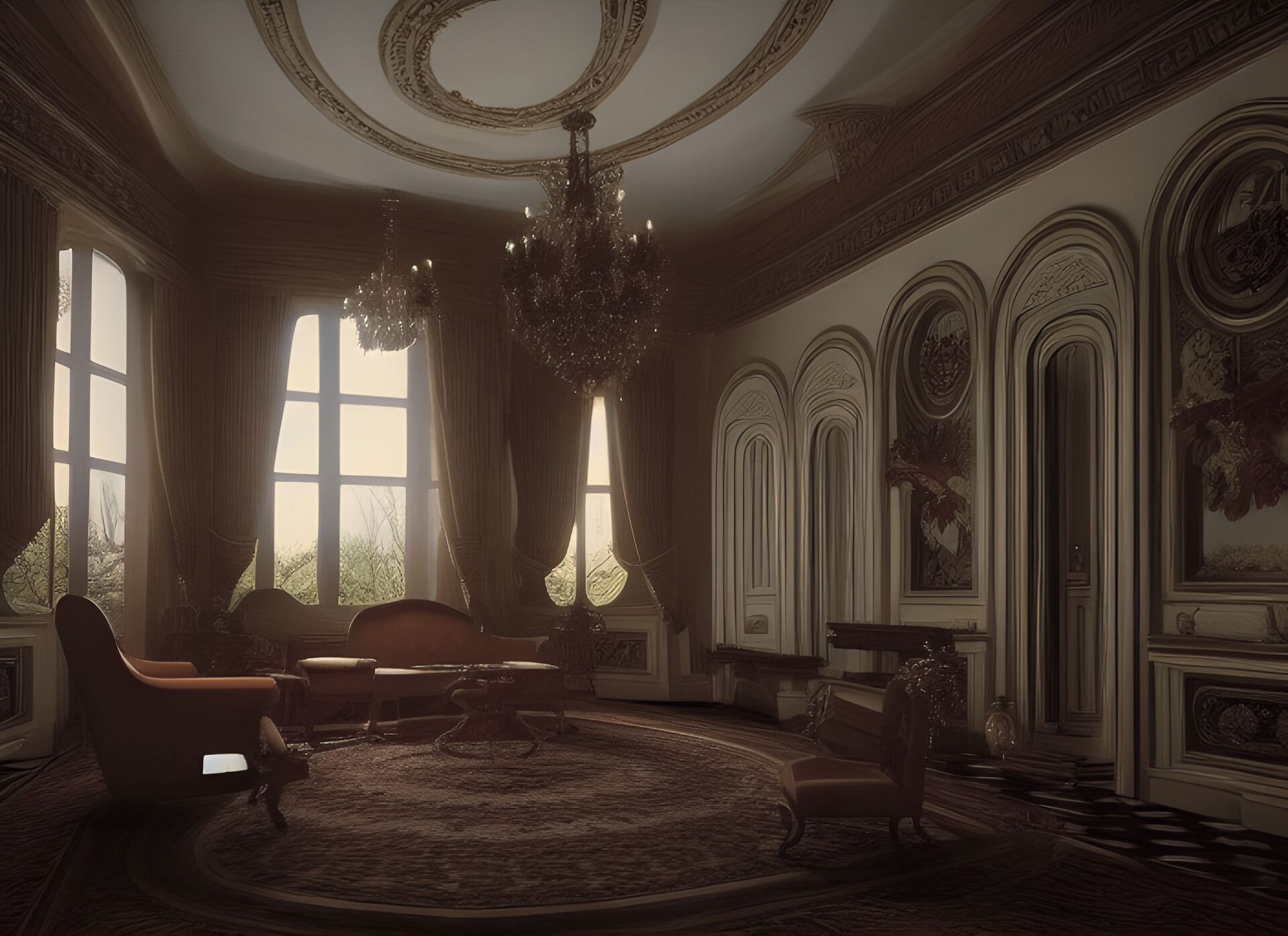ArtStation - Digital matte paint interior environments