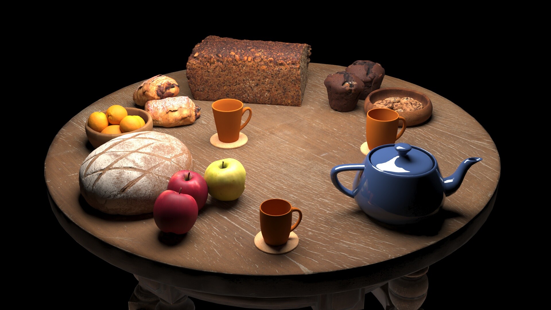 ArtStation - Table with food-Lighting practice
