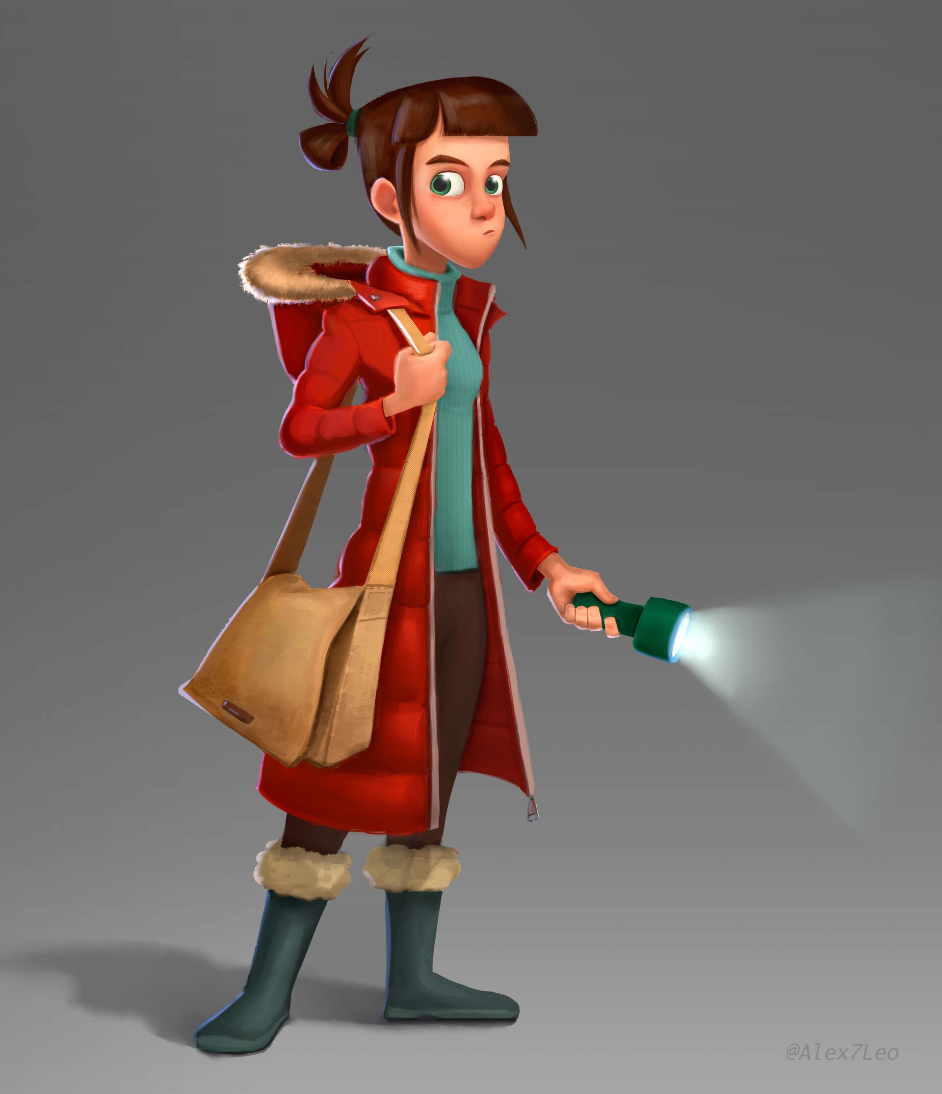ArtStation - 2D rendering of Little Red riding hood