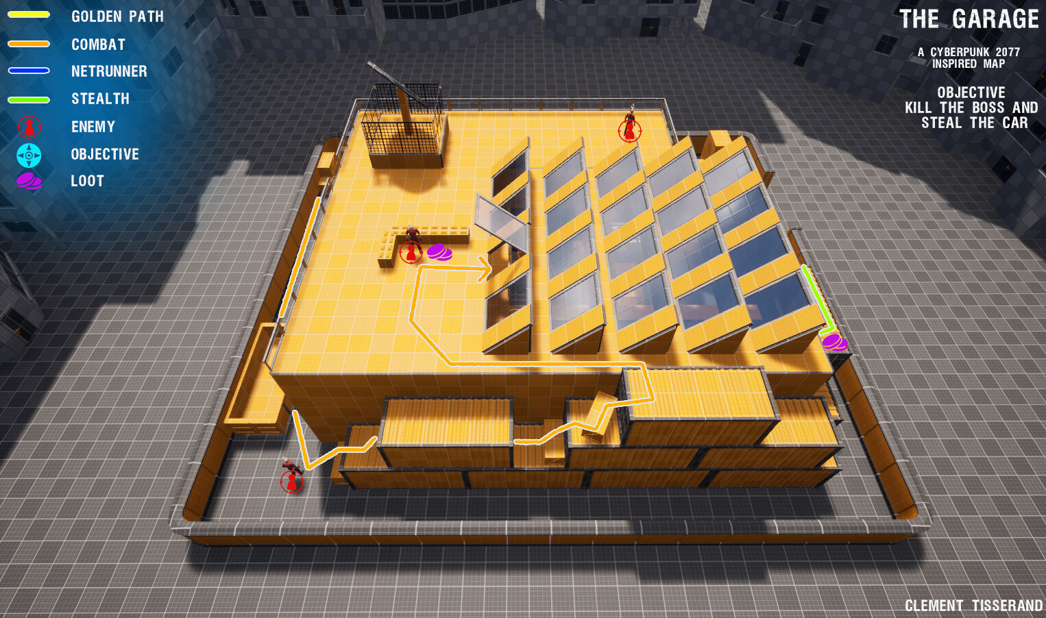 Clément Tisserand - The garage - Level Design Blockout inspired by ...