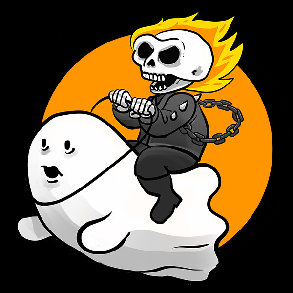 ArtStation - Ghost Rider riding a ghost