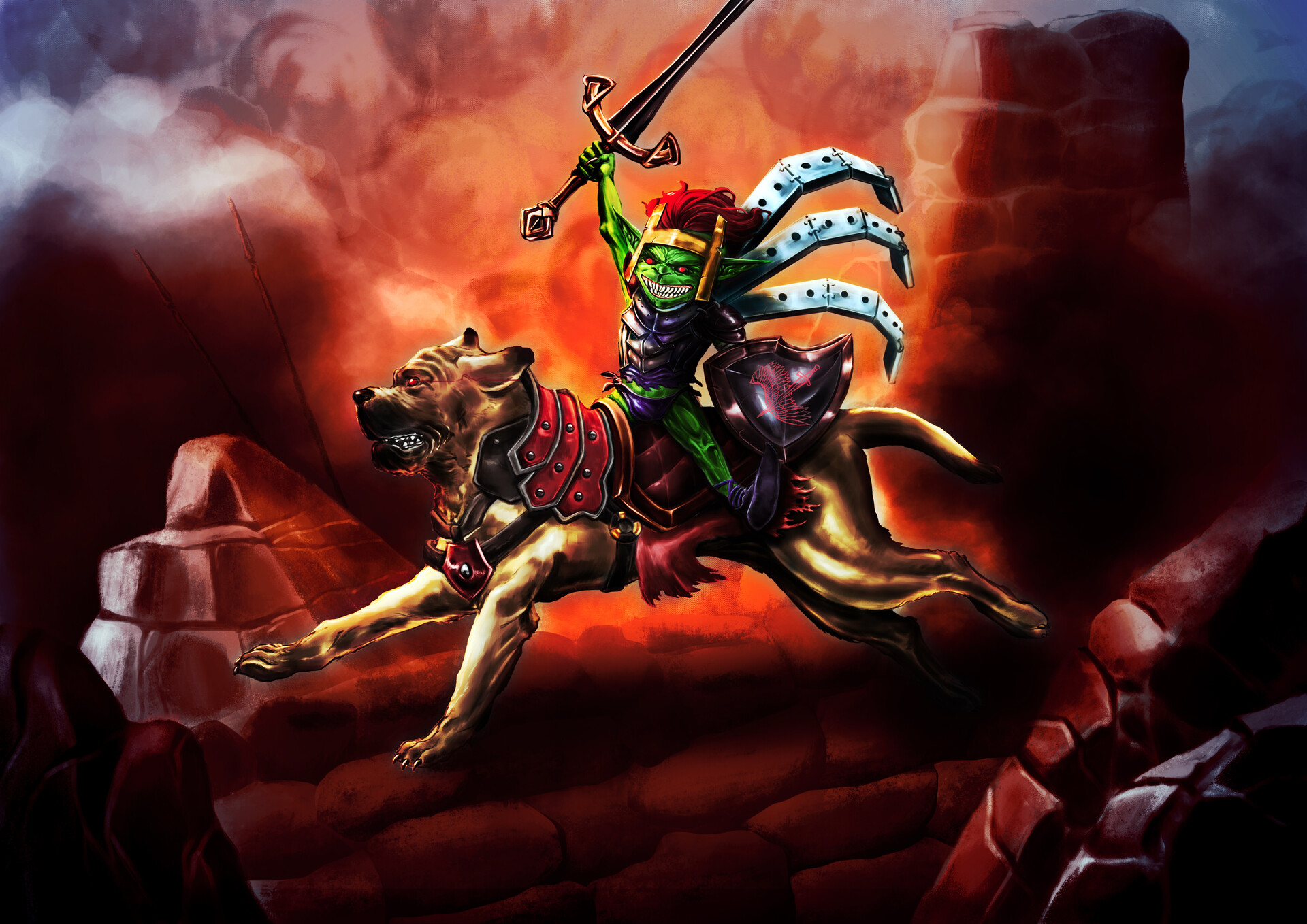 ArtStation - PATHFINDER GOBLIN RIDER COMMISSION