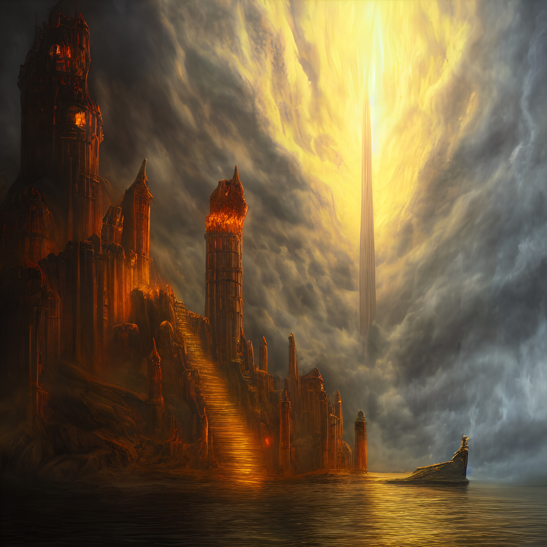 ArtStation - The Towers of Evil and the Beacon of the Light