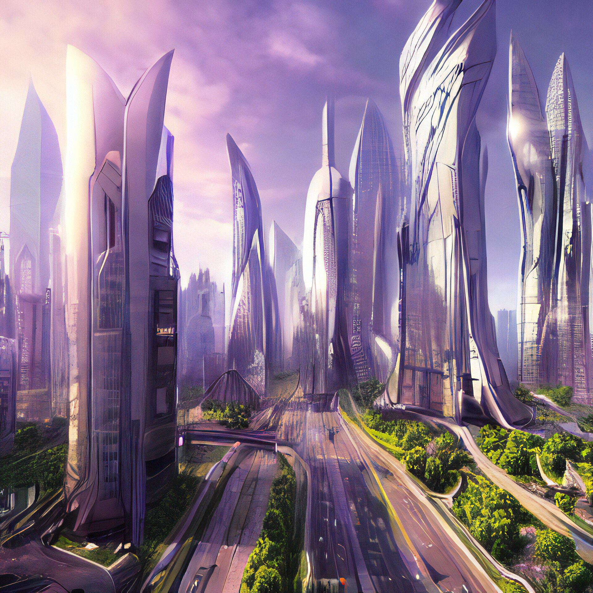 Futuristic City Skyline