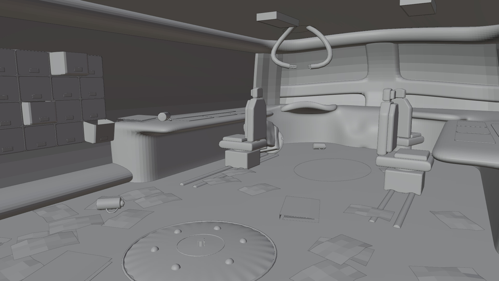 ArtStation - Crashed Space Ship Interior (Class Project)