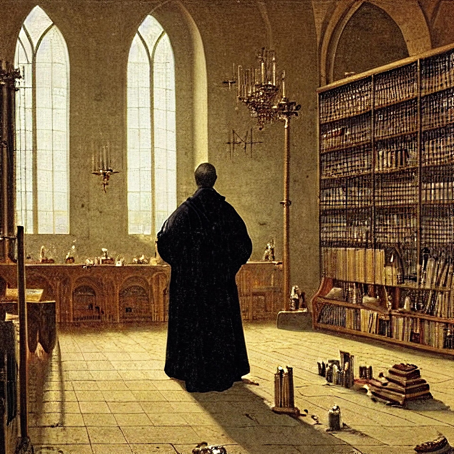 ArtStation - [AI] Dark robe priest in a medieval setting