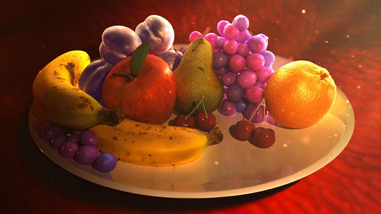 ArtStation - Fruit Plate Light Render