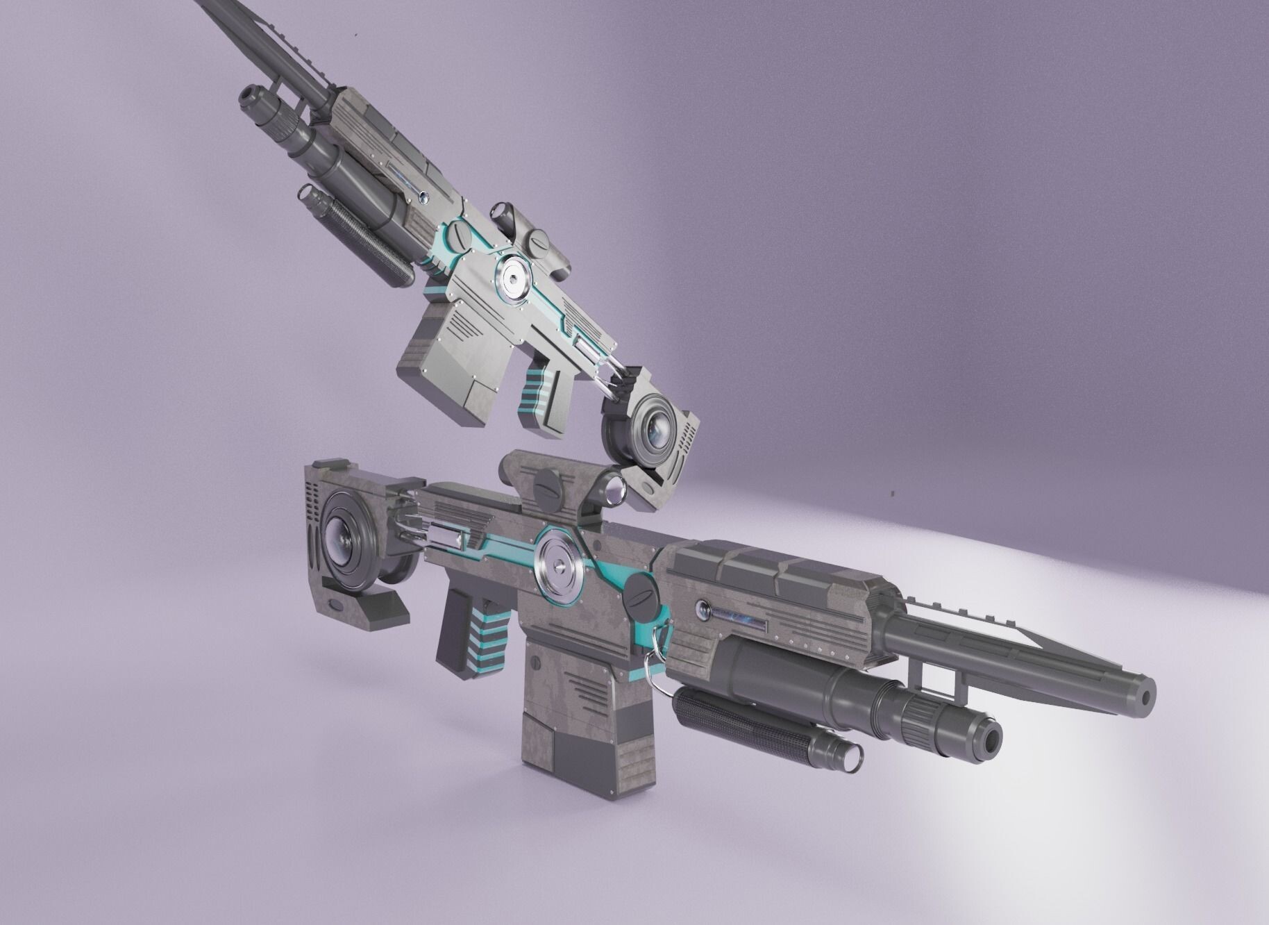 ArtStation - 3D MODEL GUN (Blaster Rifle ) SCIFY