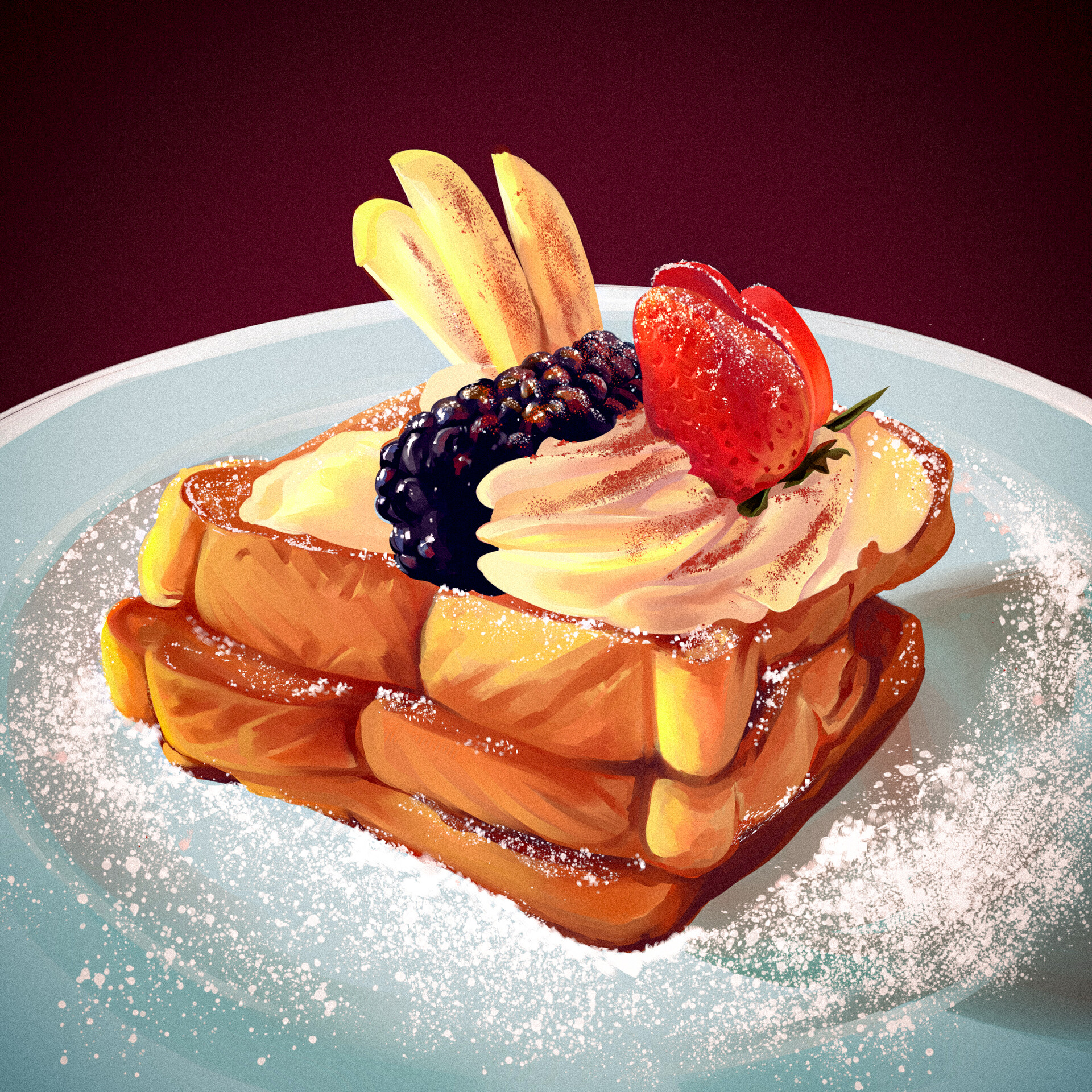 ArtStation - Food Illustration-French Toast