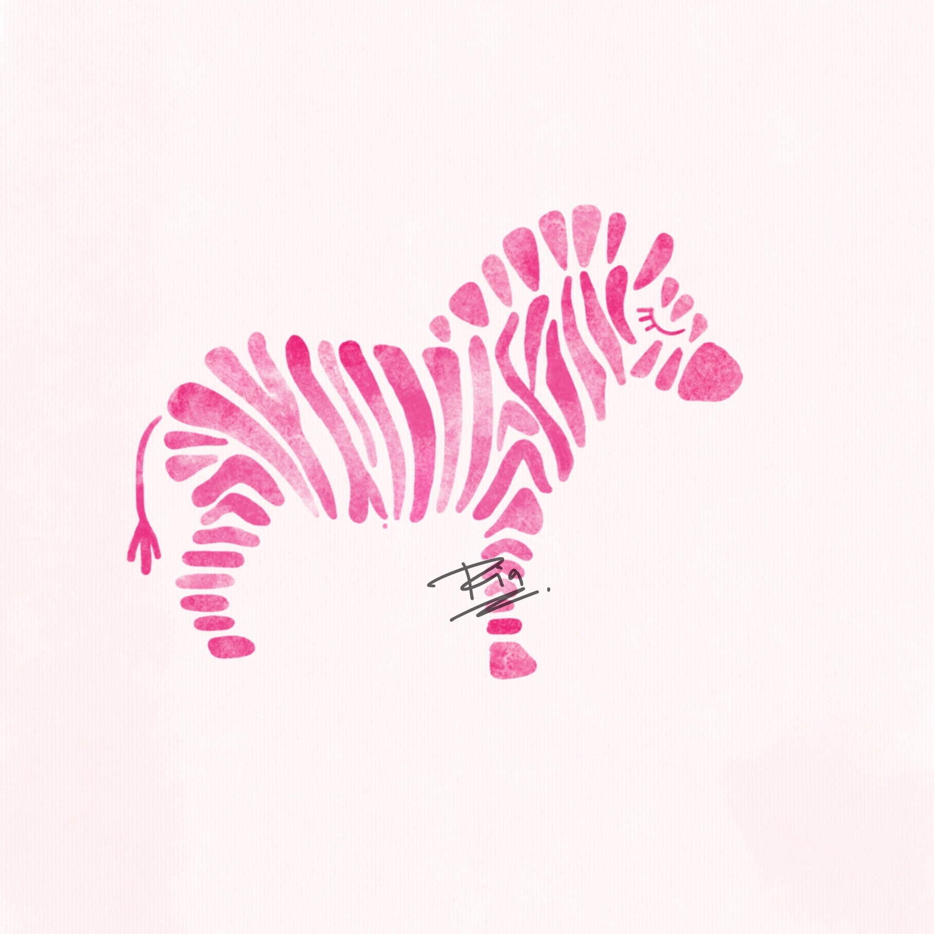 ArtStation - Pink zebra illustration