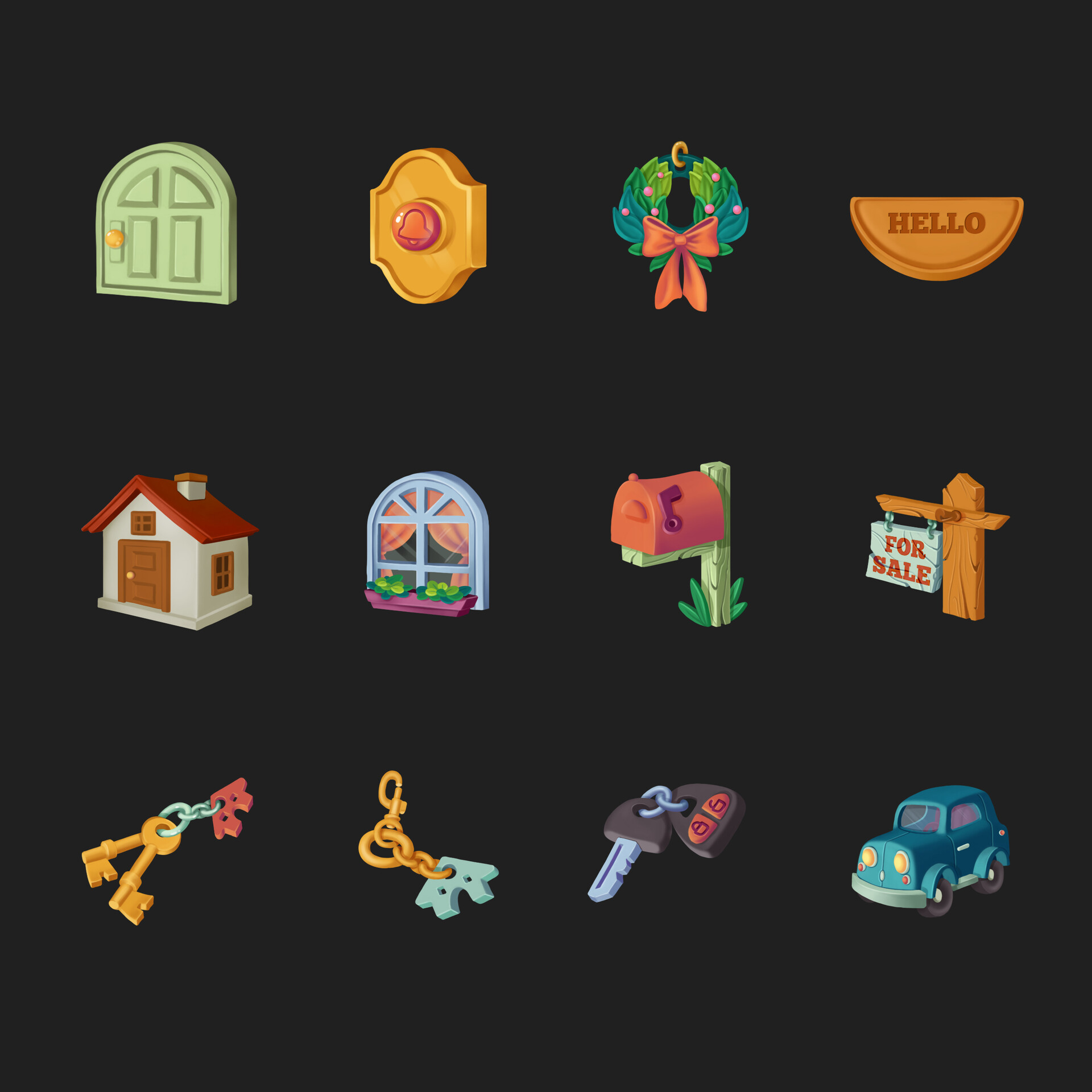 ArtStation - Match 3D Game Level Item Concepts