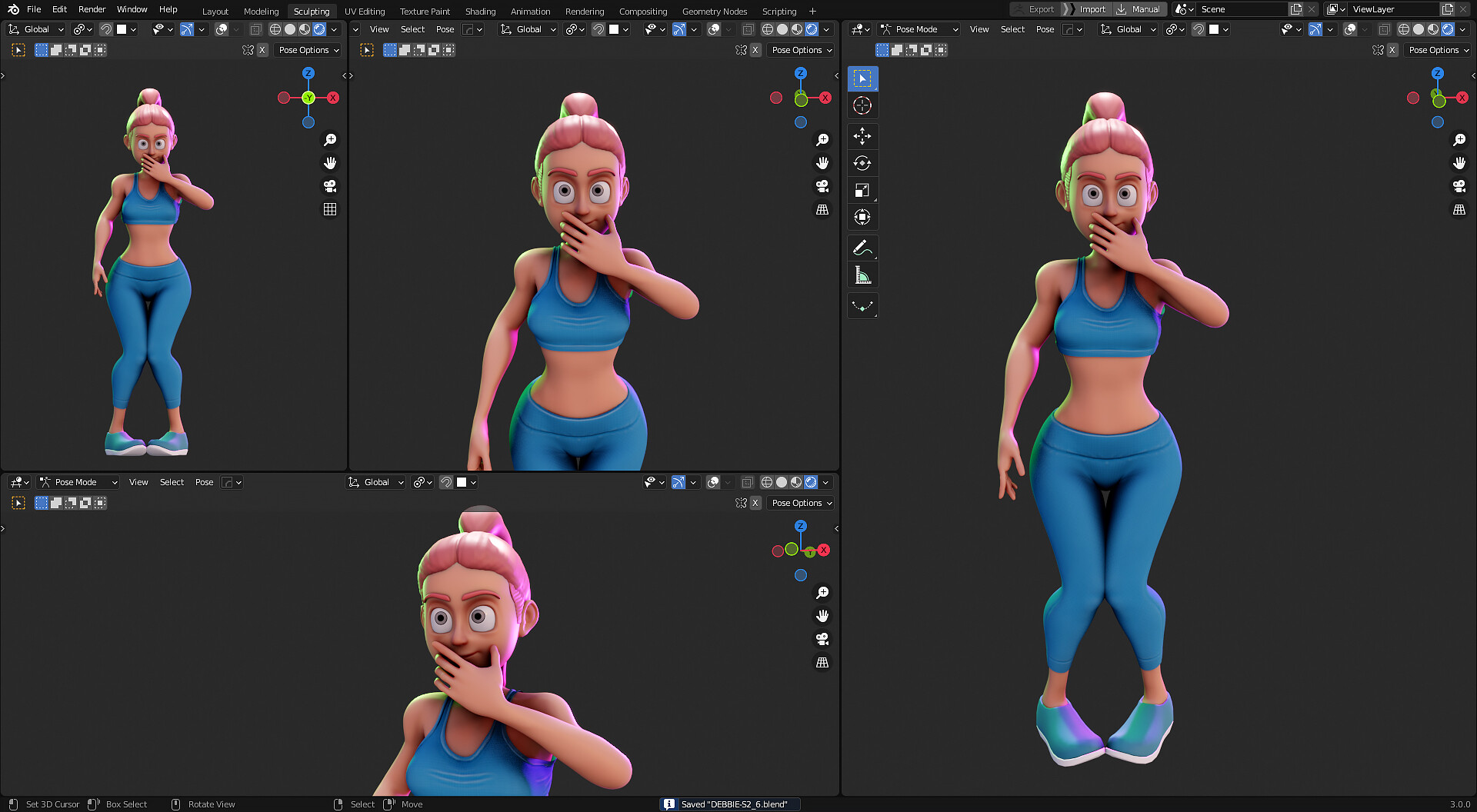 Phong Ly - Posing character in Blender