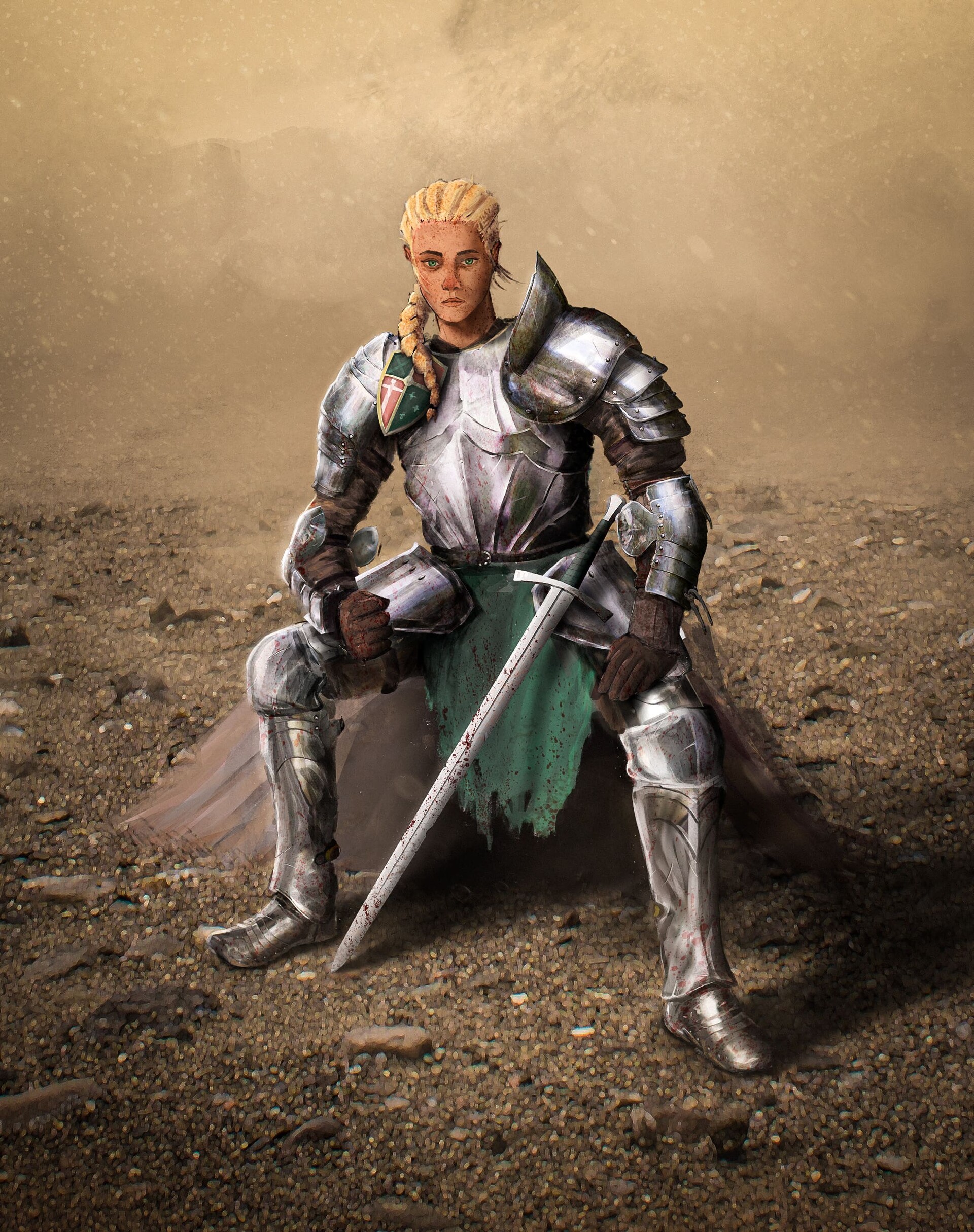 ArtStation - Female Knight resting