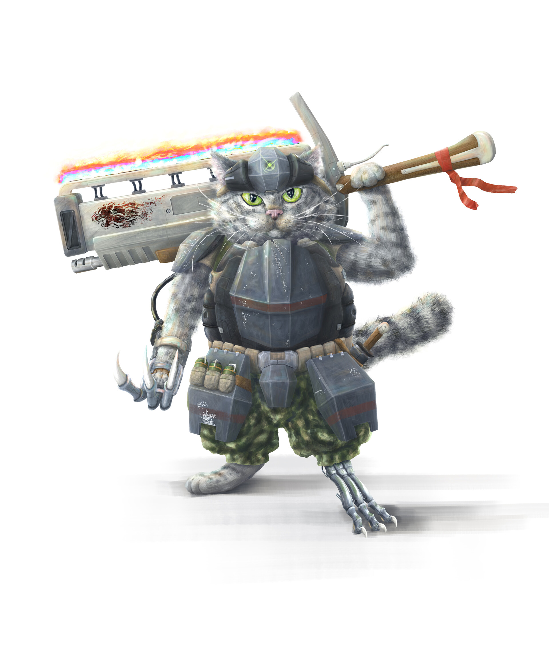 ArtStation - Heavily armed cat