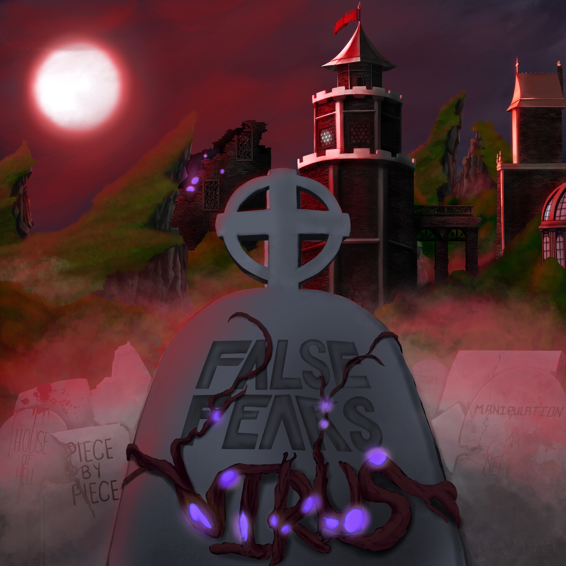 ArtStation - Cover art for False Fears Virus Album