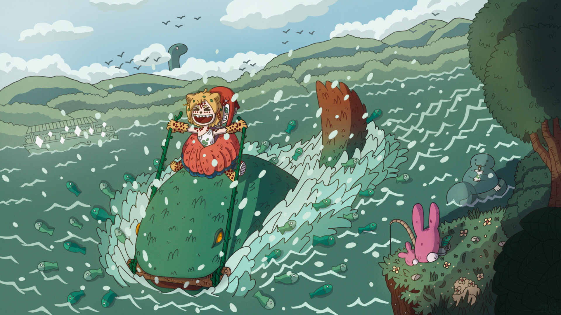 ArtStation - riding fish