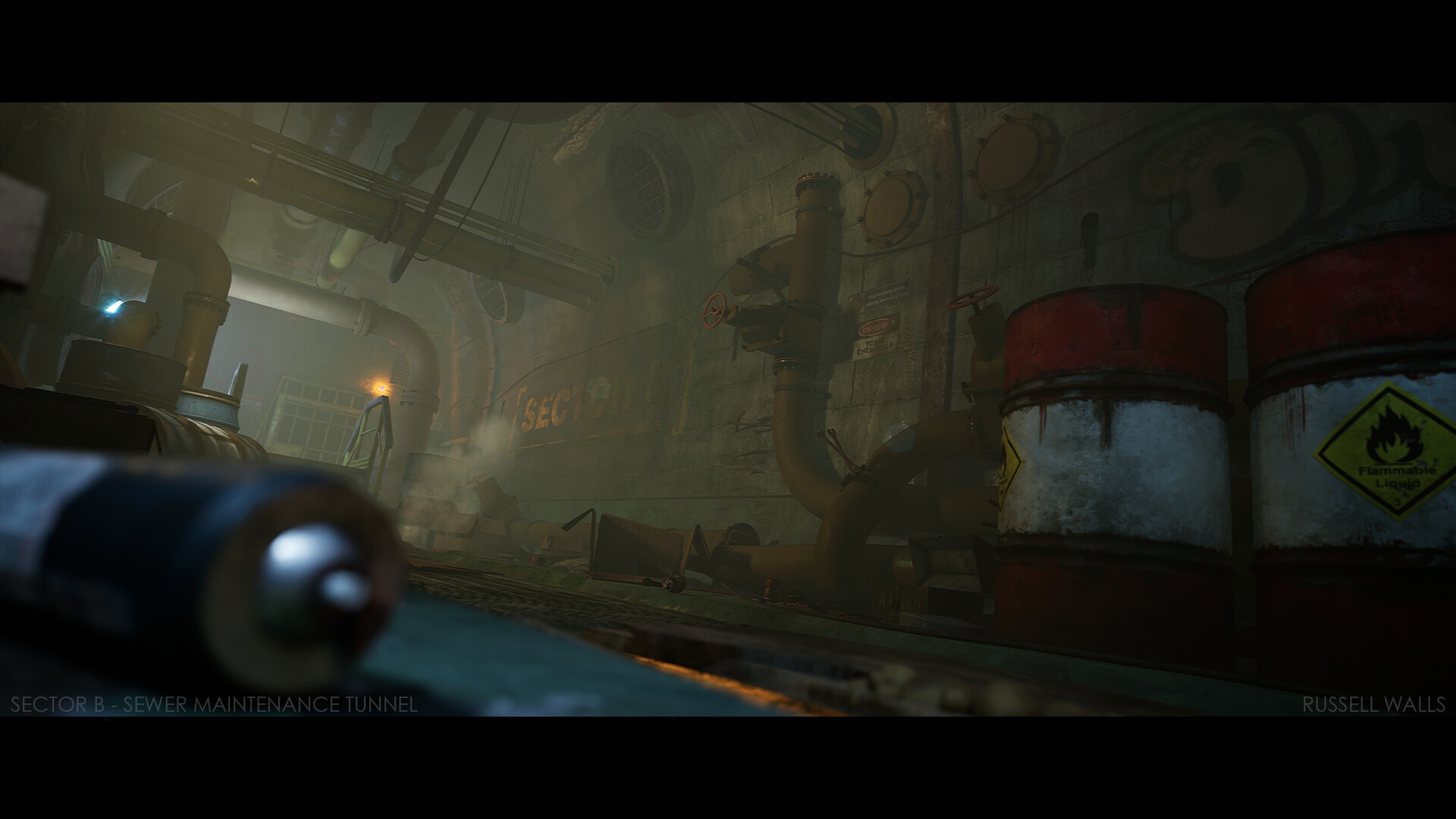 Russell Walls - Sector B - Sewer Maintenance Tunnel