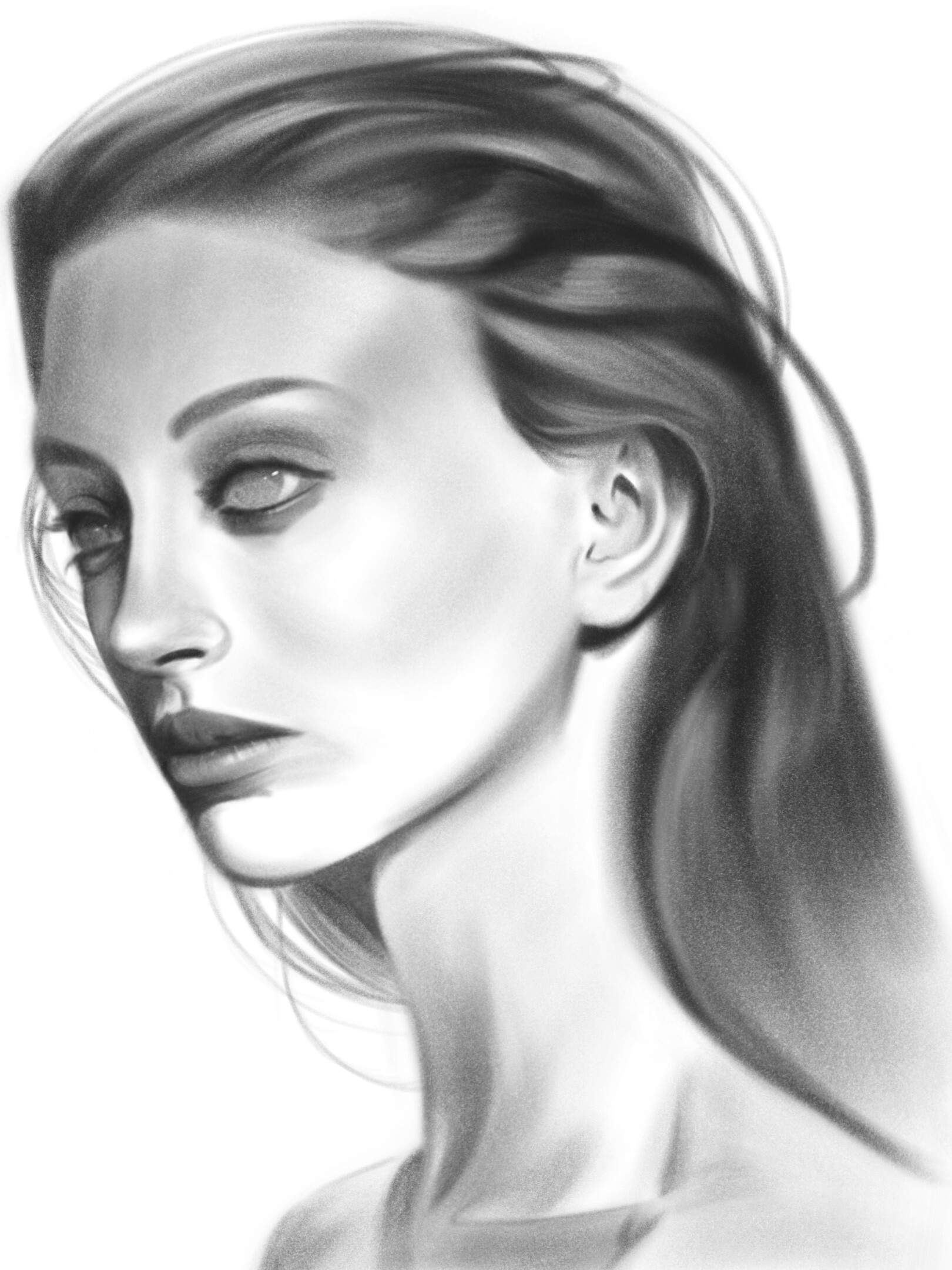 ArtStation - Greyscale portrait