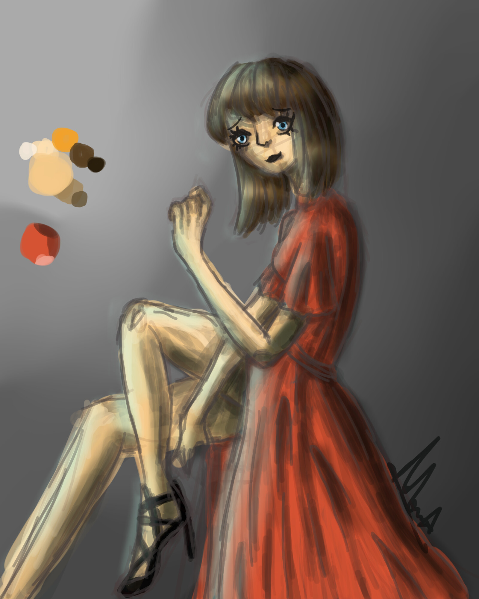 ArtStation - red dress