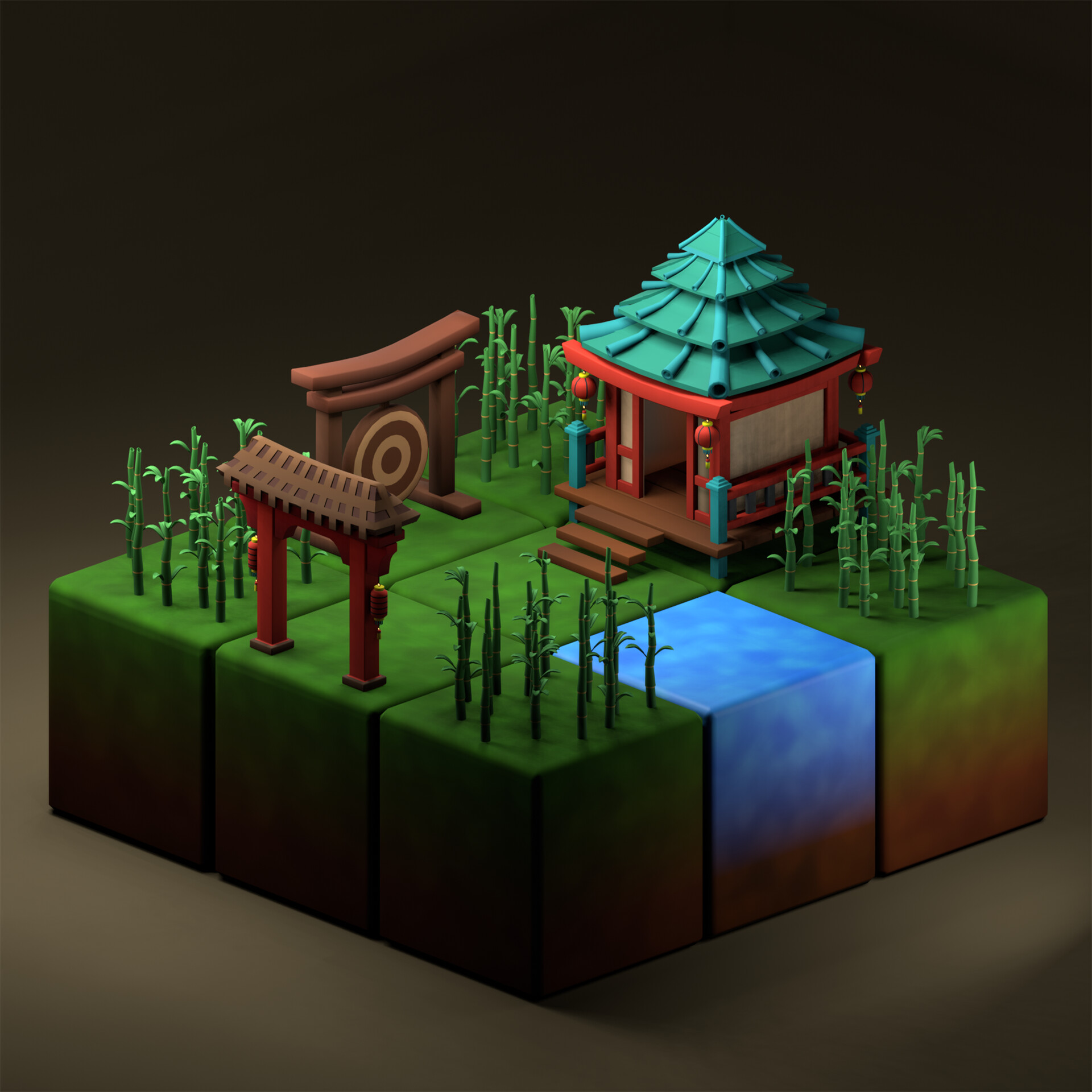 ArtStation - Cubic Environments #09 - Chinese Temple