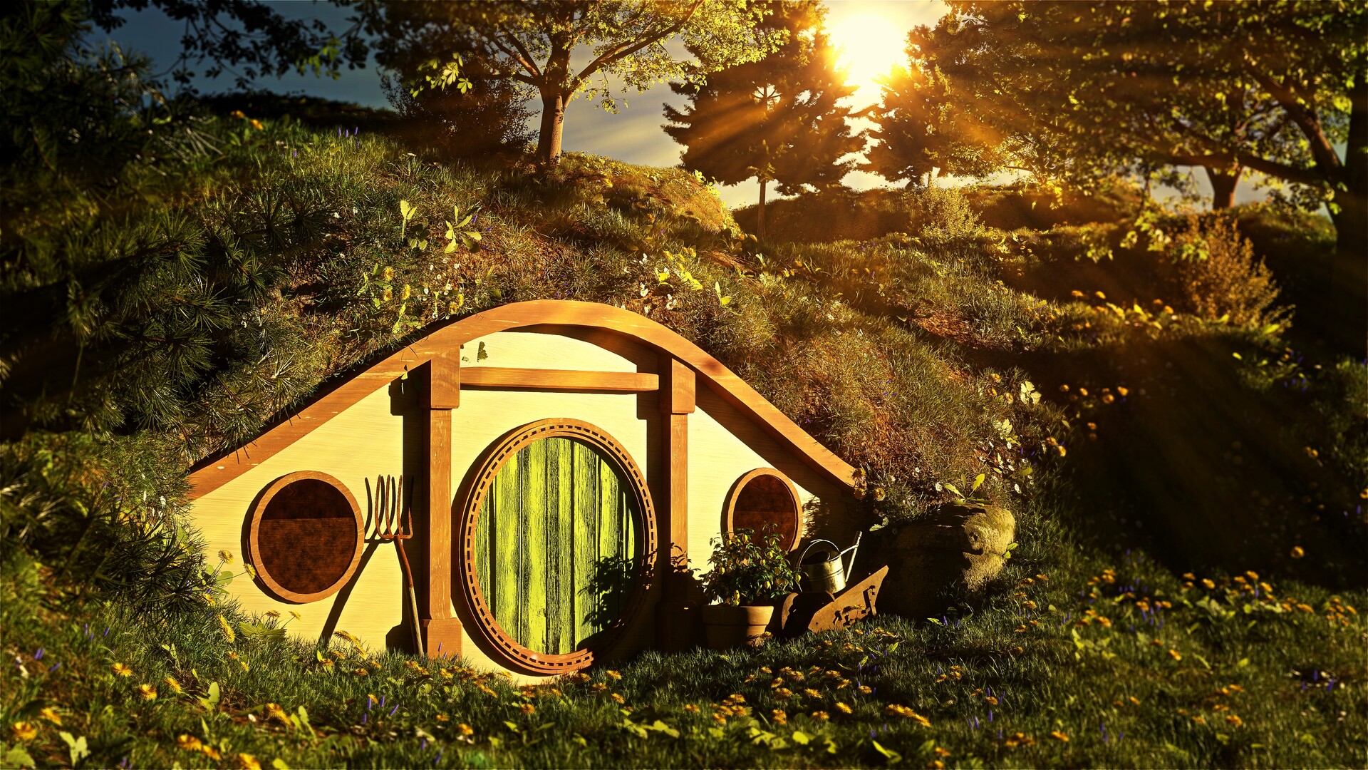 ArtStation - The hobbit hole made in blender