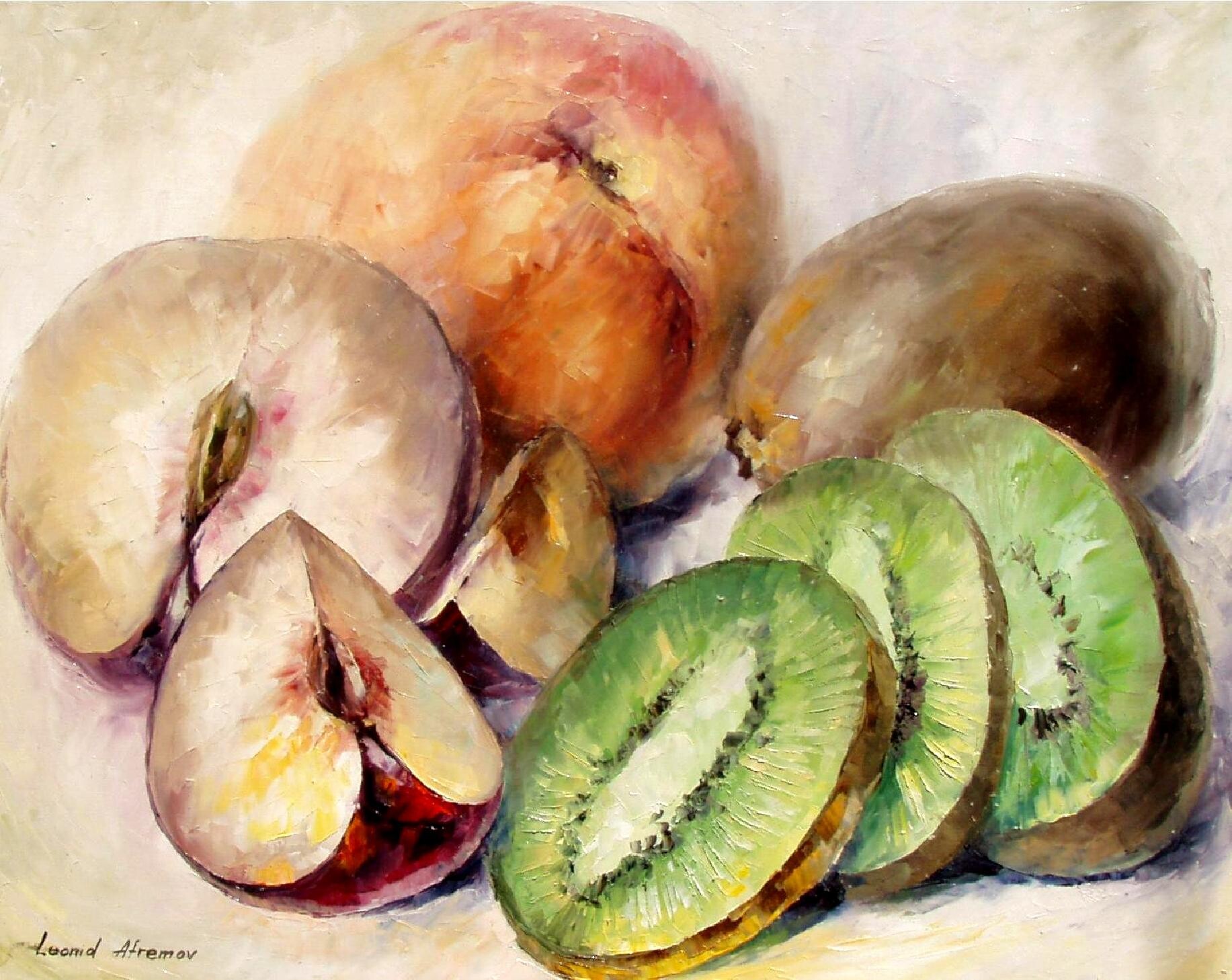 ArtStation - FRUITS — PALETTE KNIFE Oil Painting On Canvas By Leonid ...