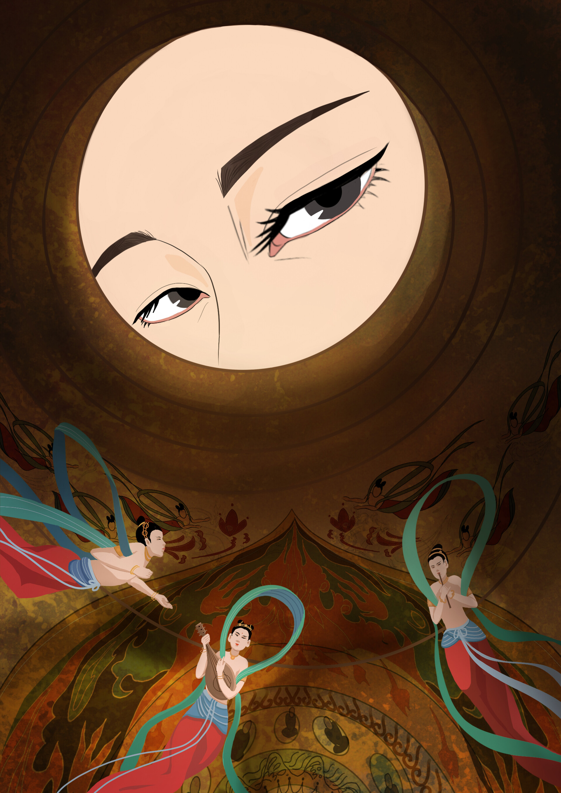 ArtStation - Flying Apsaras in Dunhuang Murals