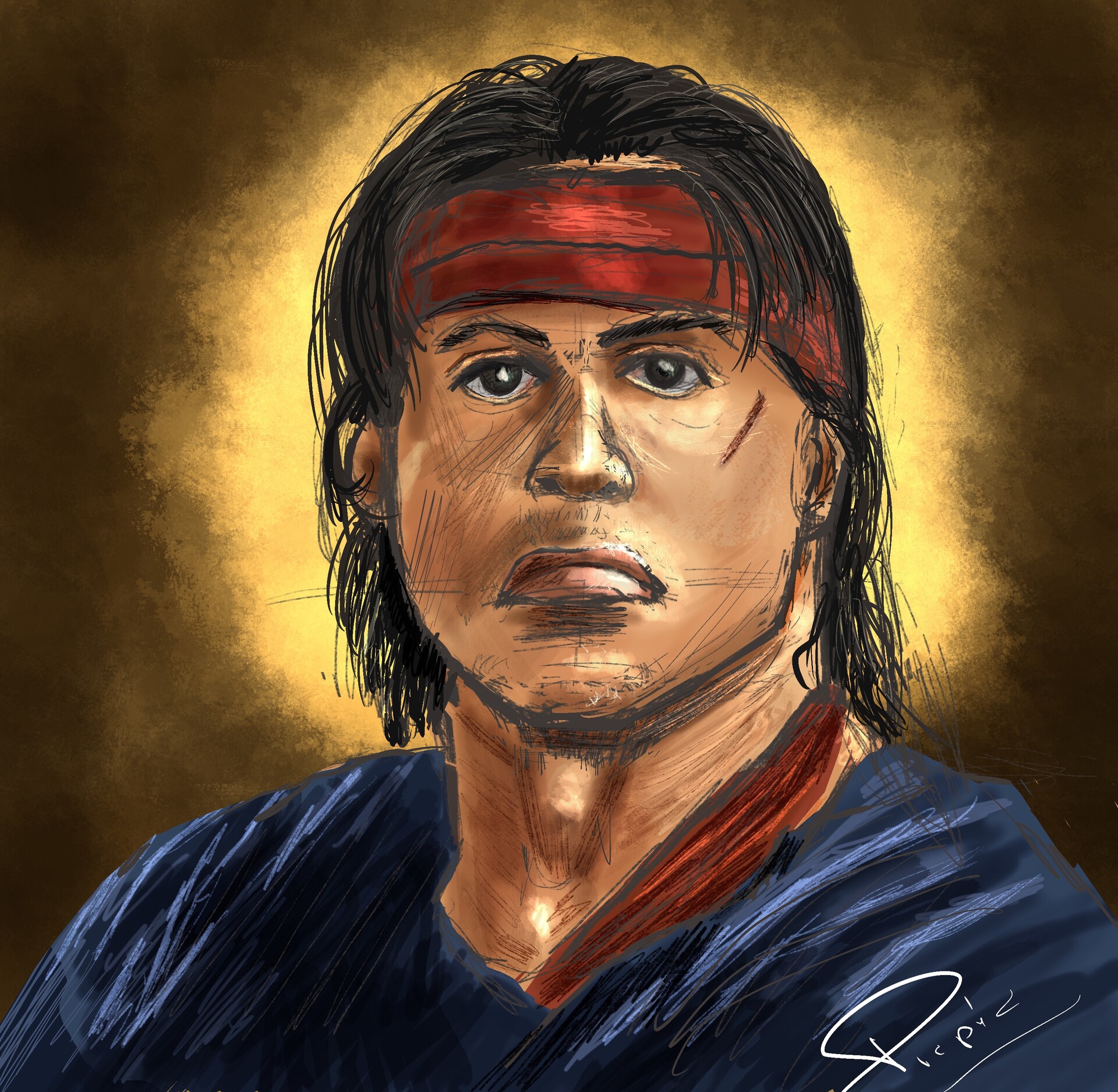 ArtStation - portrait rambo