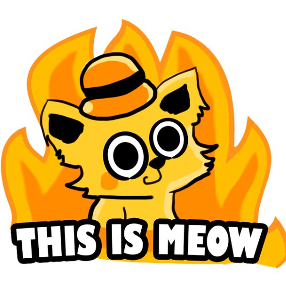 ArtStation - This is fine, meme, but with a cat