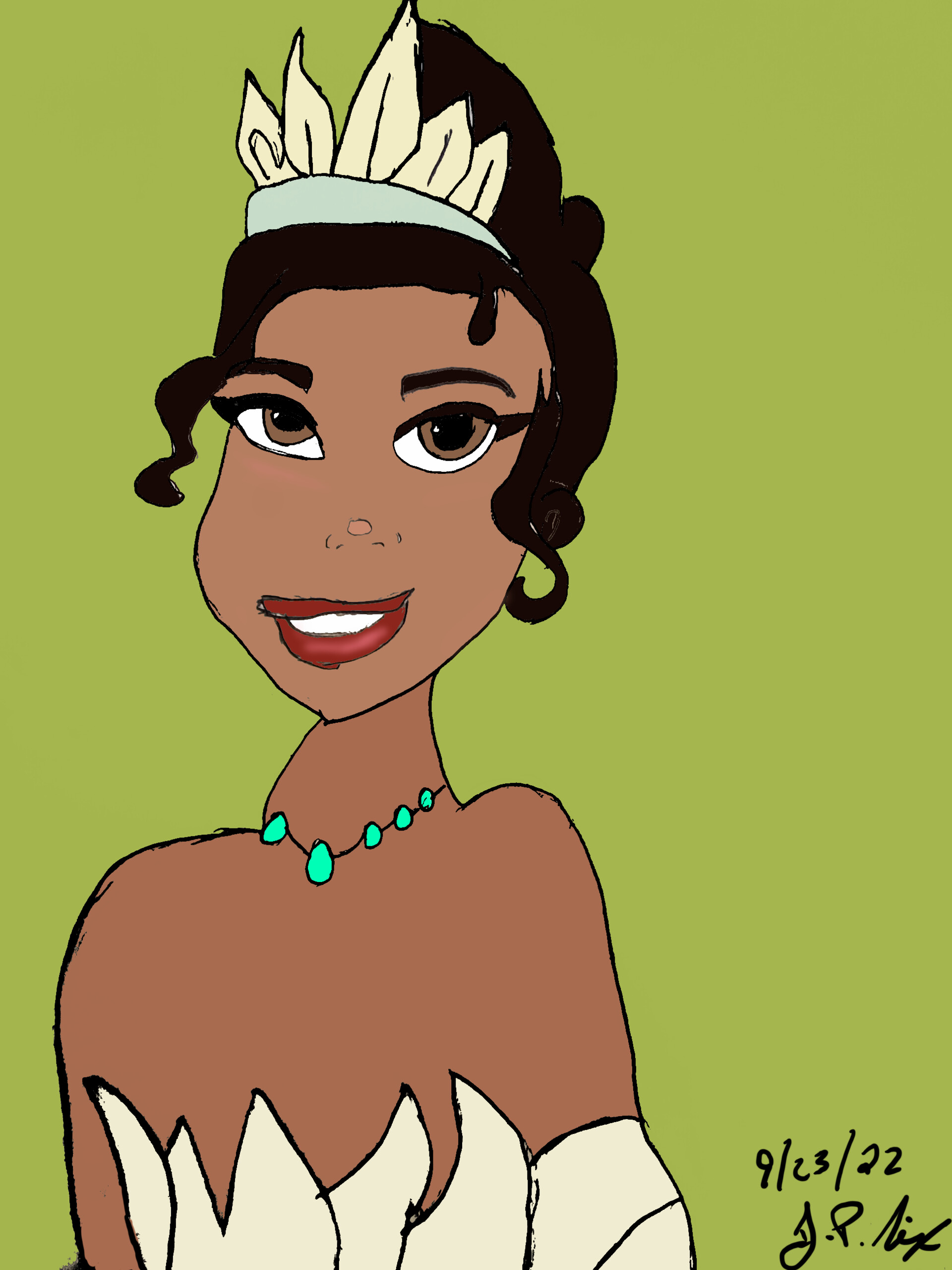 ArtStation - Princess Tiana Today's completed sketch