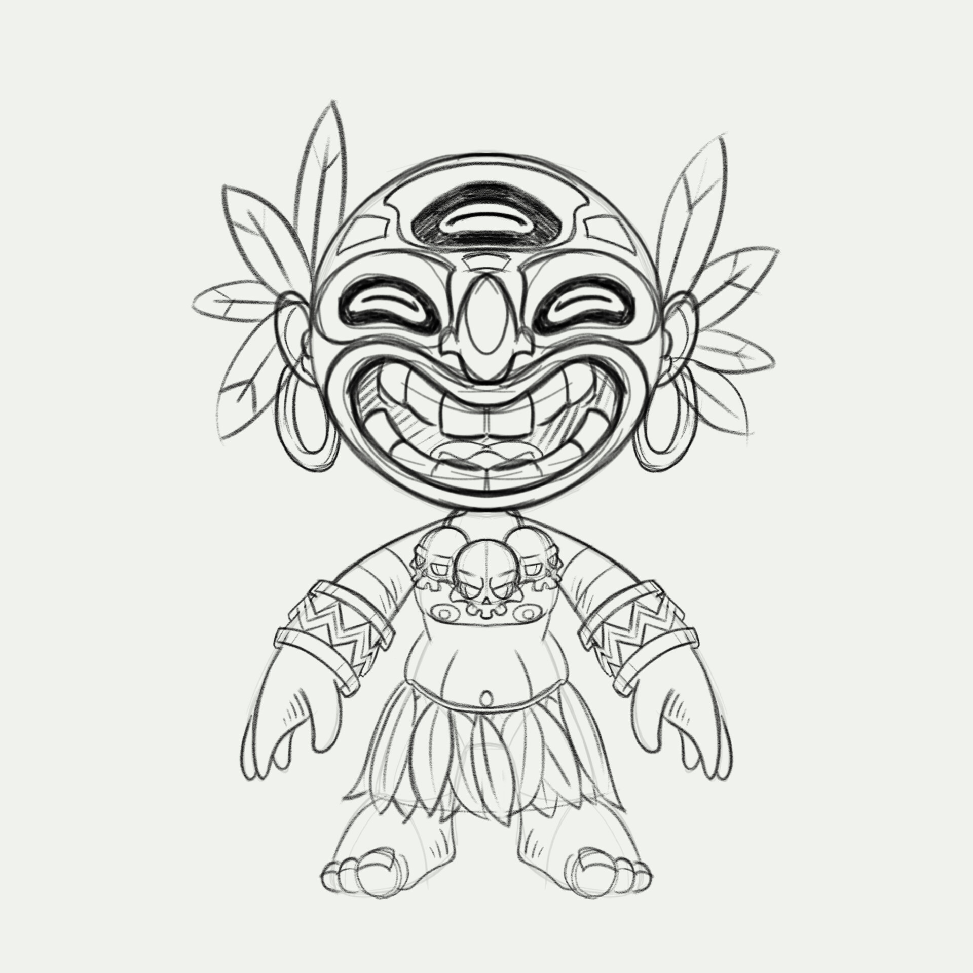 tiki man coloring page