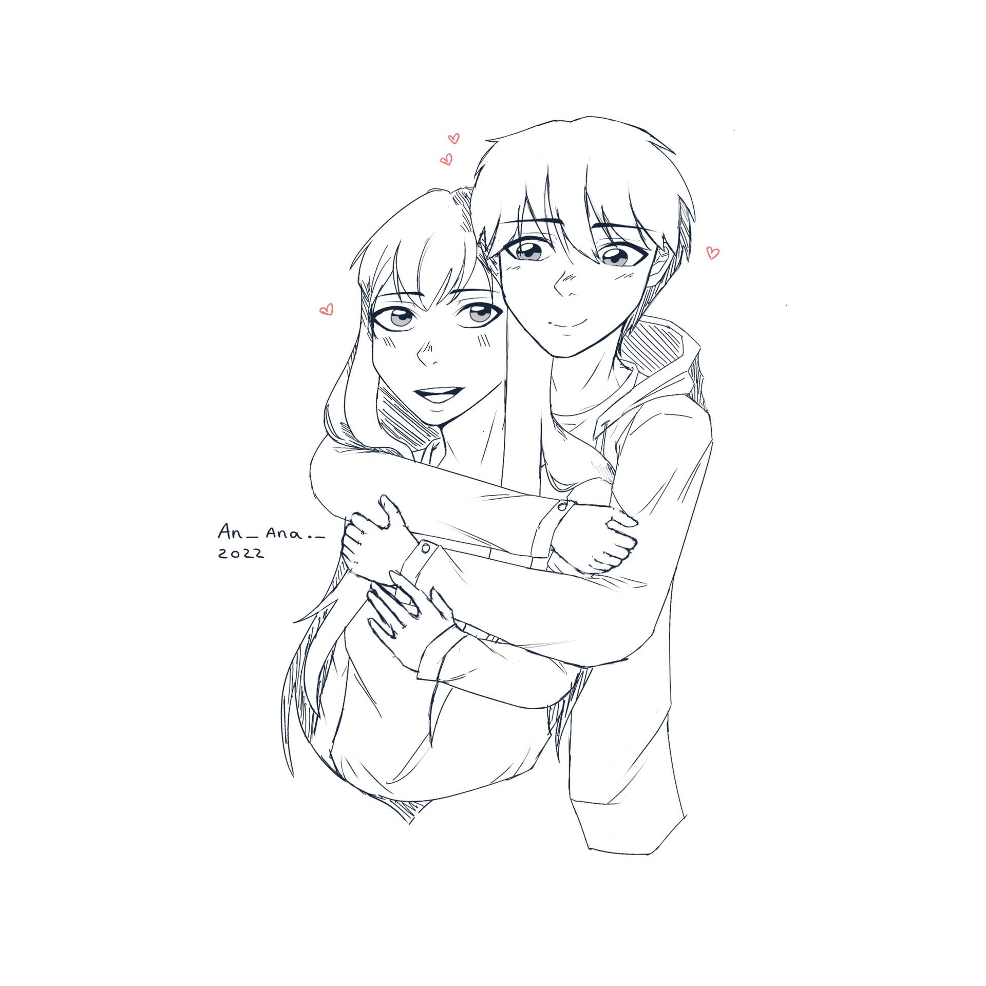 Simple Anime Couples Drawing