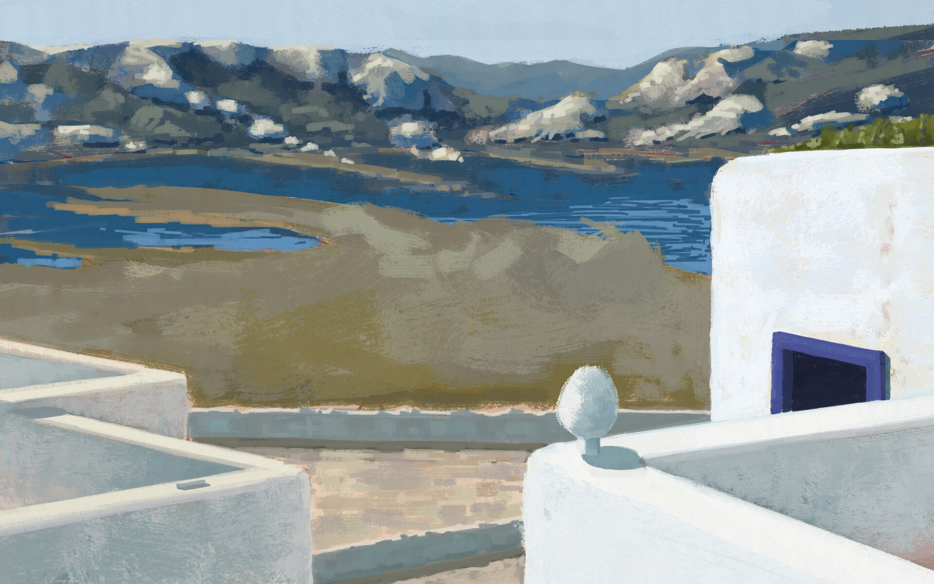 ArtStation - Greece houses concept