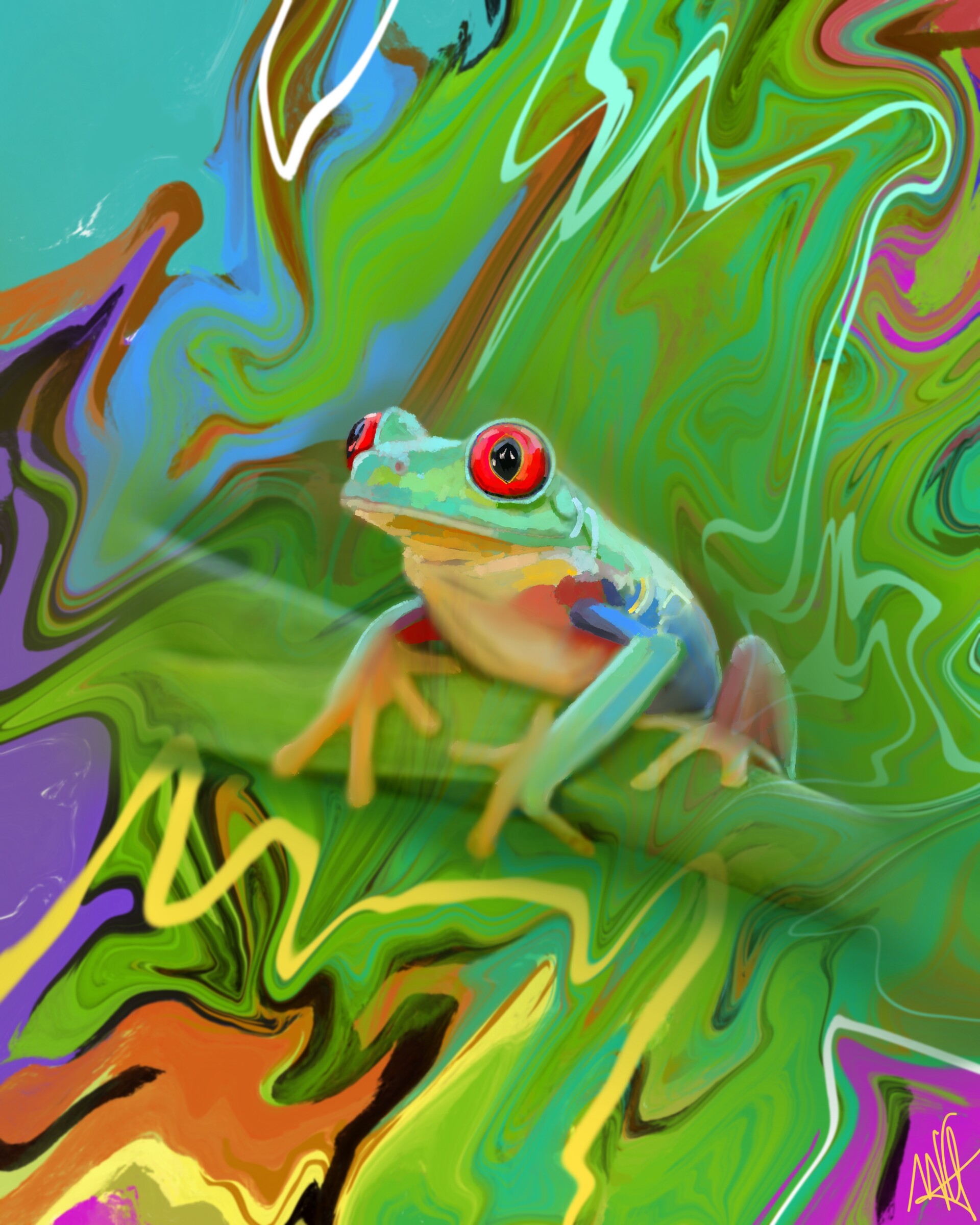 ArtStation - Psychedelic Frog!