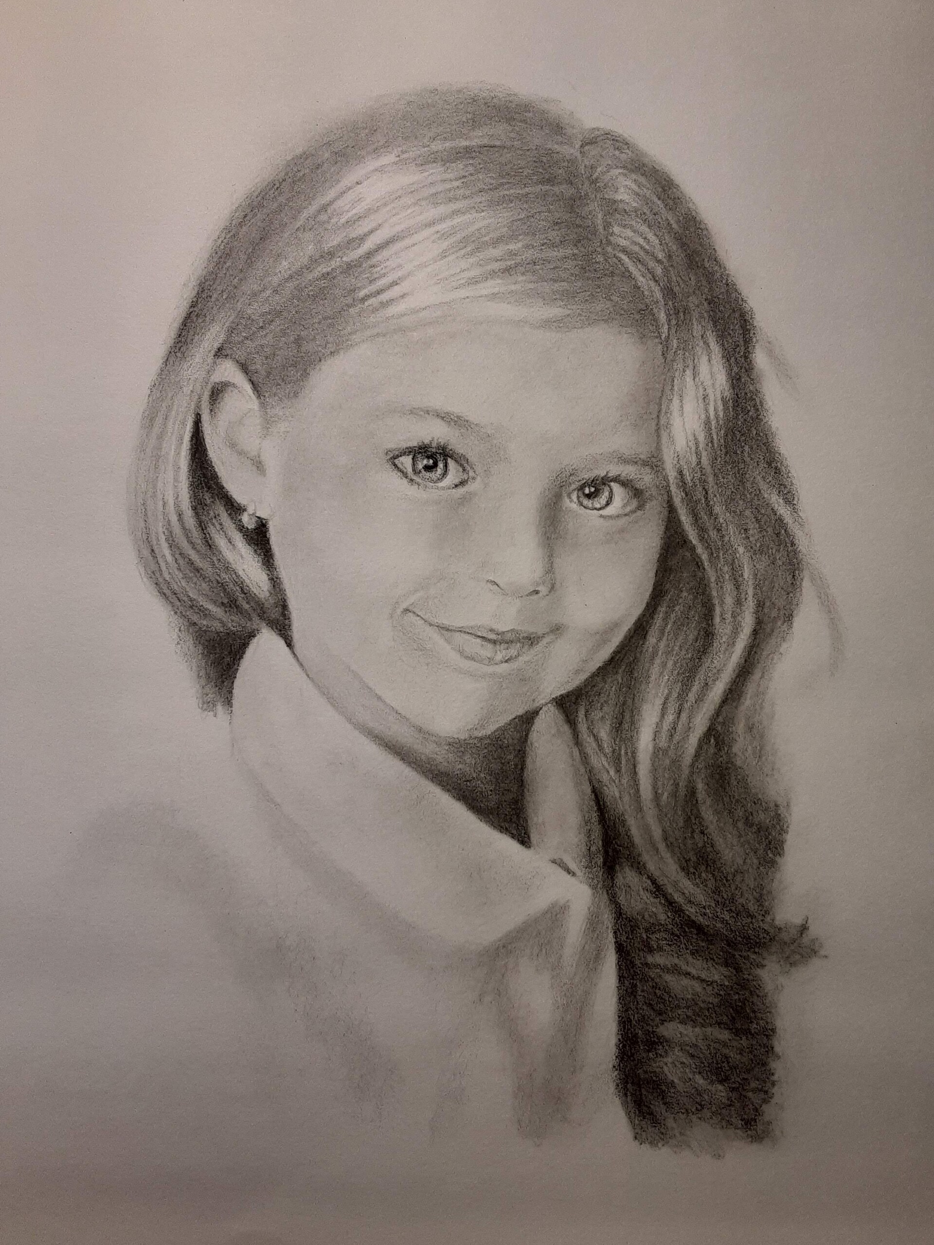 ArtStation - Graphite drawing of a girl