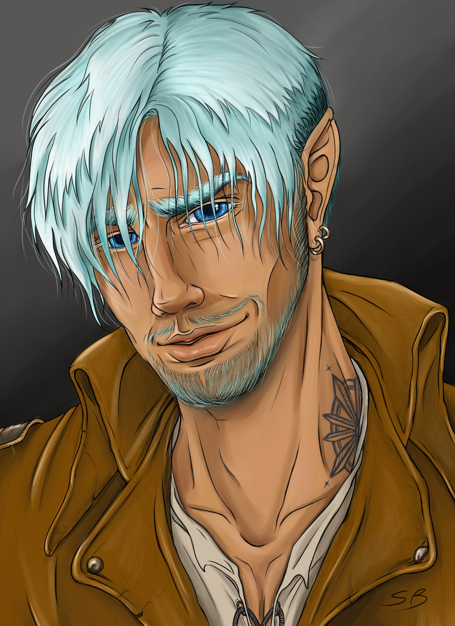 ArtStation - Portrait d'un demi-elfe