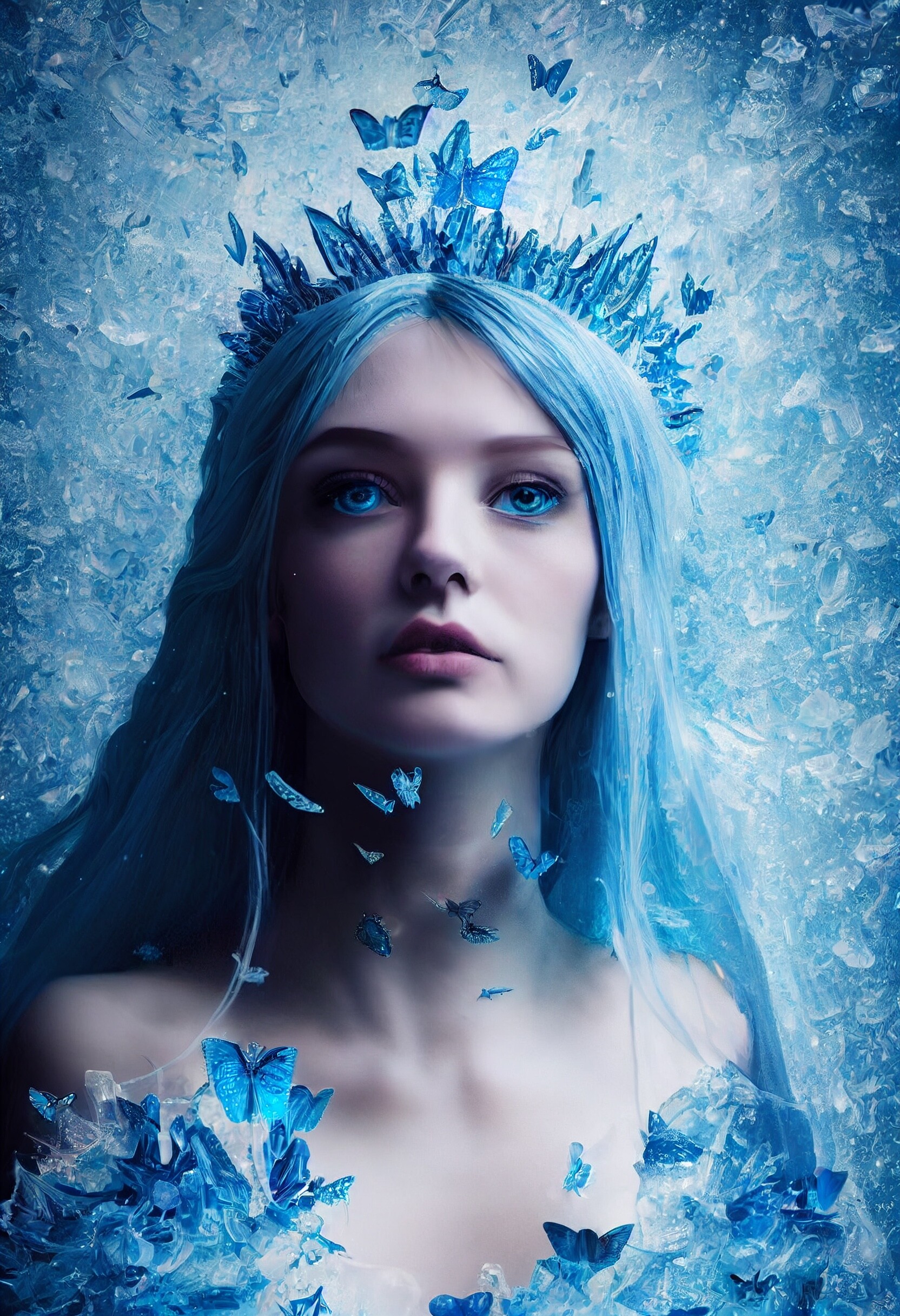 Mistral - Queen of frost. Photorealistic. Midjourney