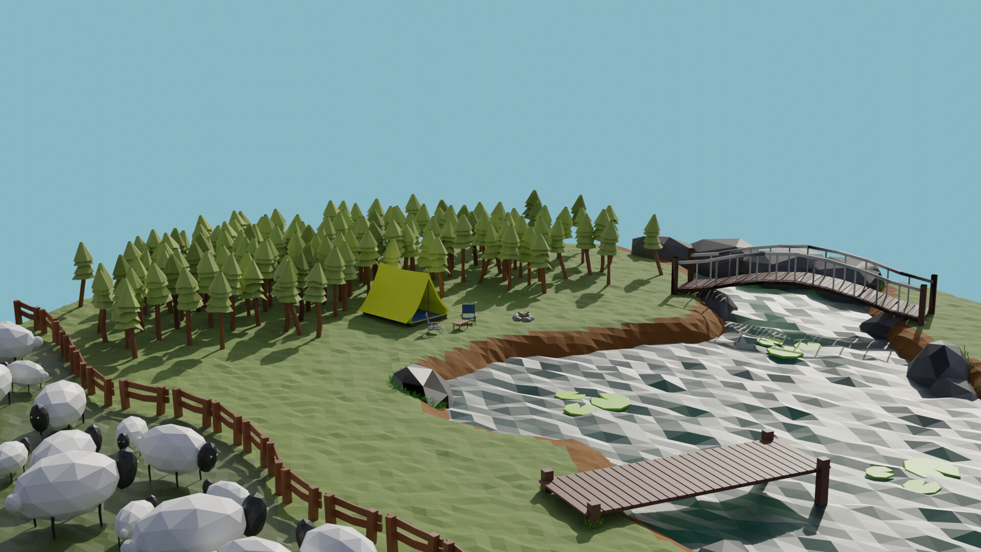 ArtStation - Low Poly Camping Site