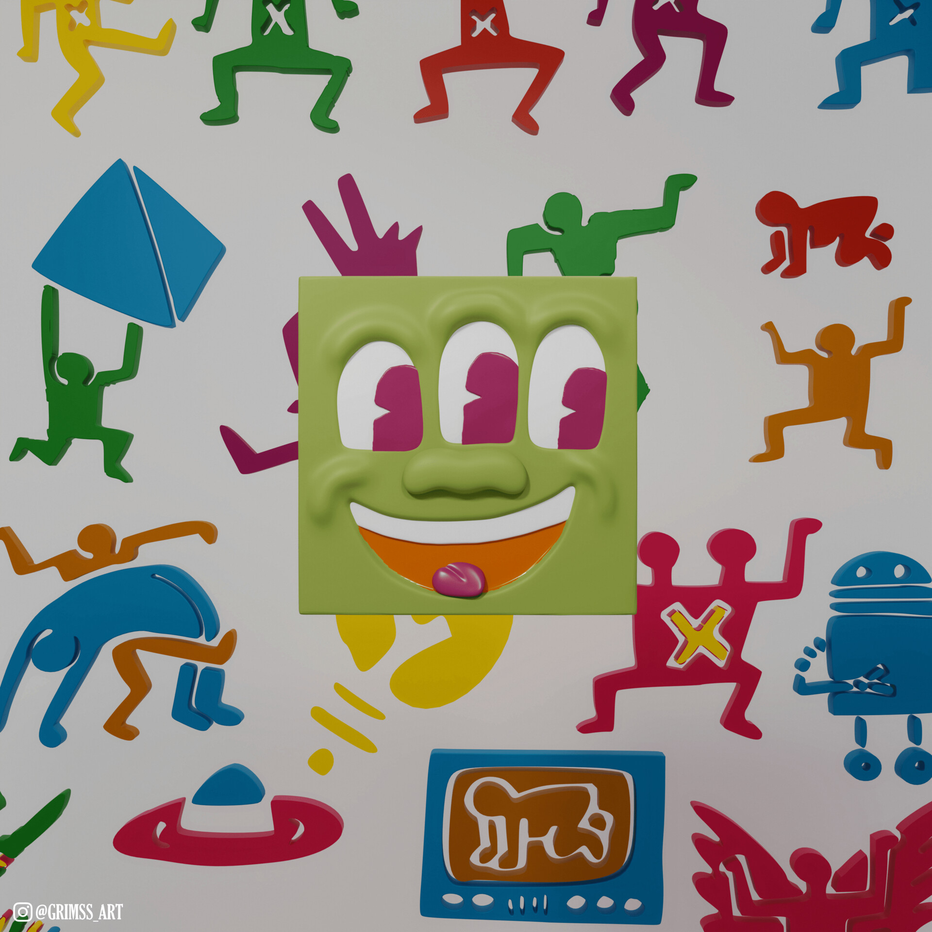 ArtStation - KEITH HARING 3D CHARACTERS