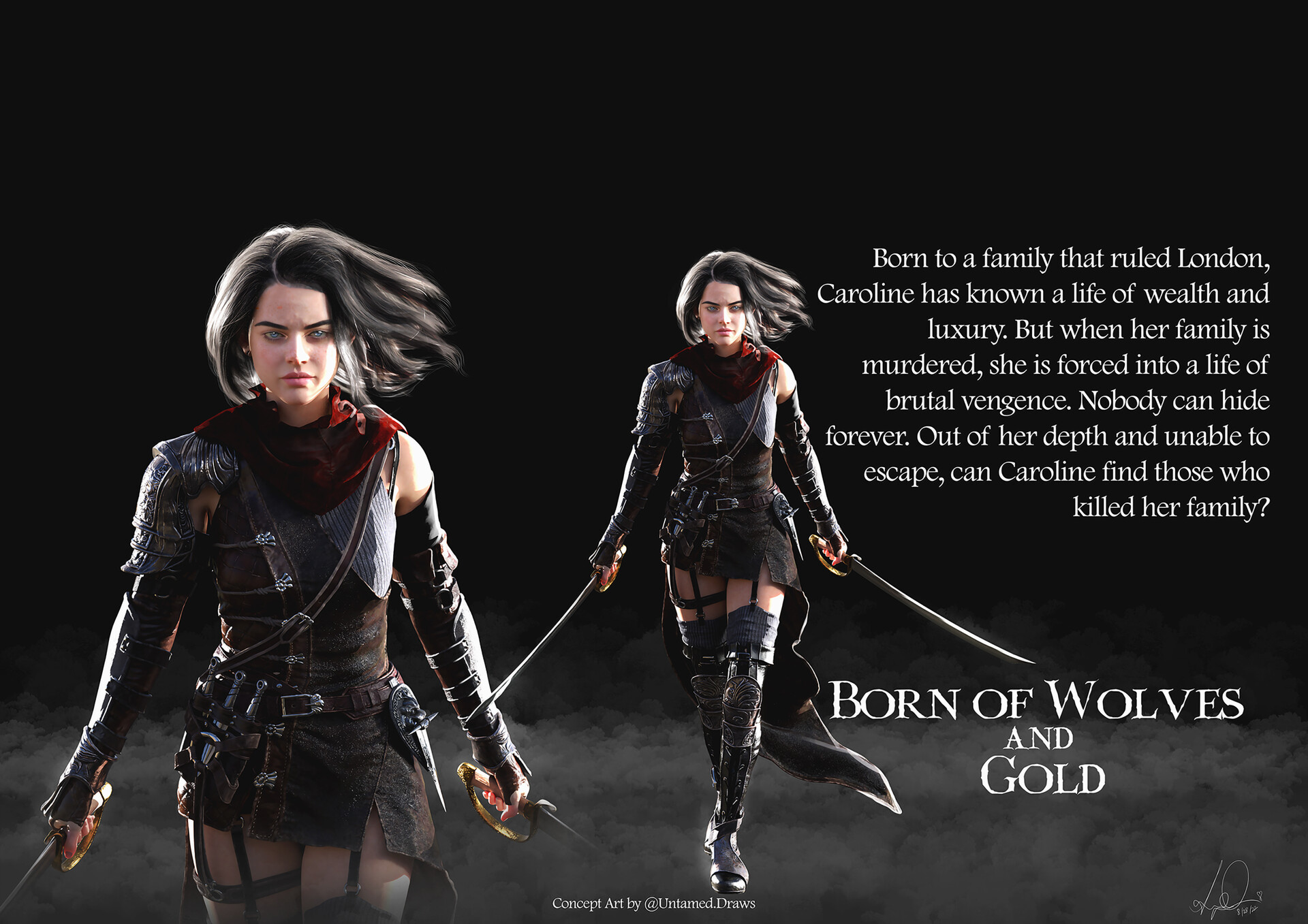 ArtStation - Caroline - Born of Wolves and Gold