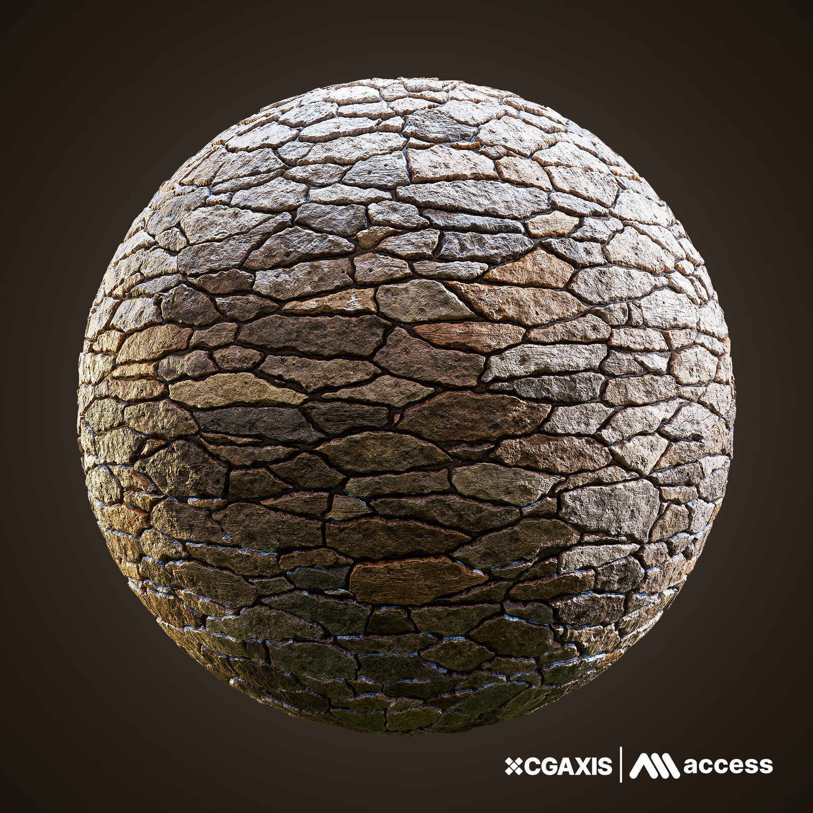 CGAxis - Stone Slate Wall (PBR material x PBR texture)