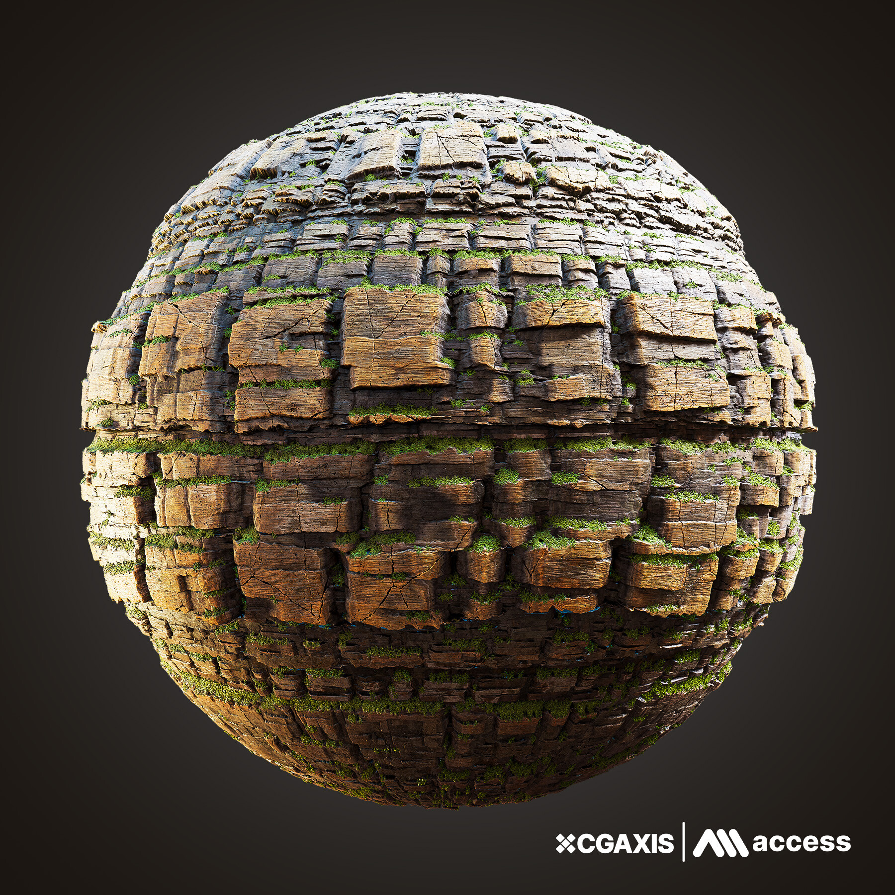 ArtStation - Rock Cliff with Grass (PBR material x PBR texture)