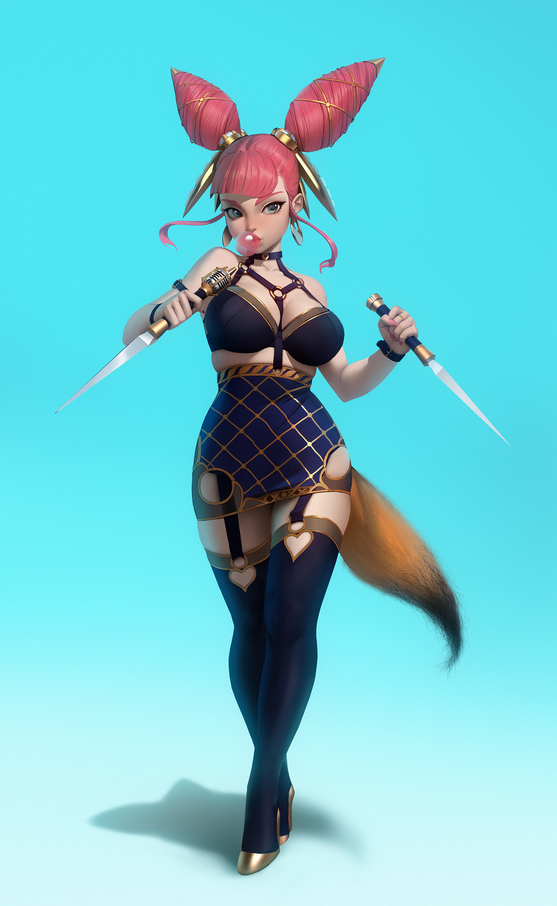 ArtStation - Pink-haired character