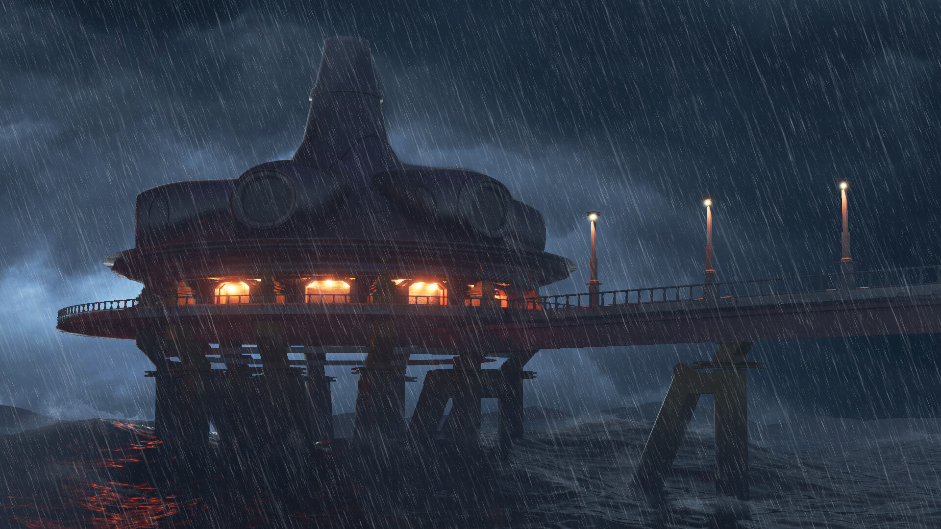 Darion - Stormy sci-fi ocean facility