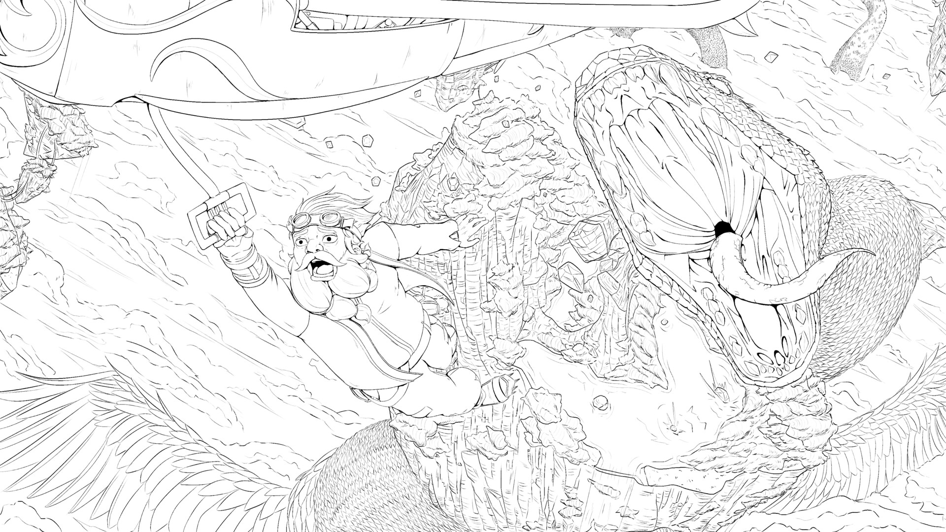 ArtStation - DnD Drawing: Dwarf Escape