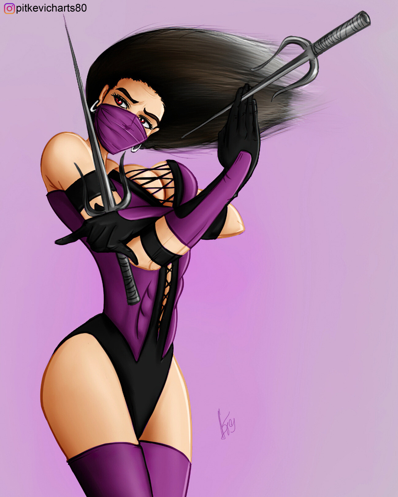 ArtStation - Fan art of Mileena - Mortal Kombat 3 (New version)